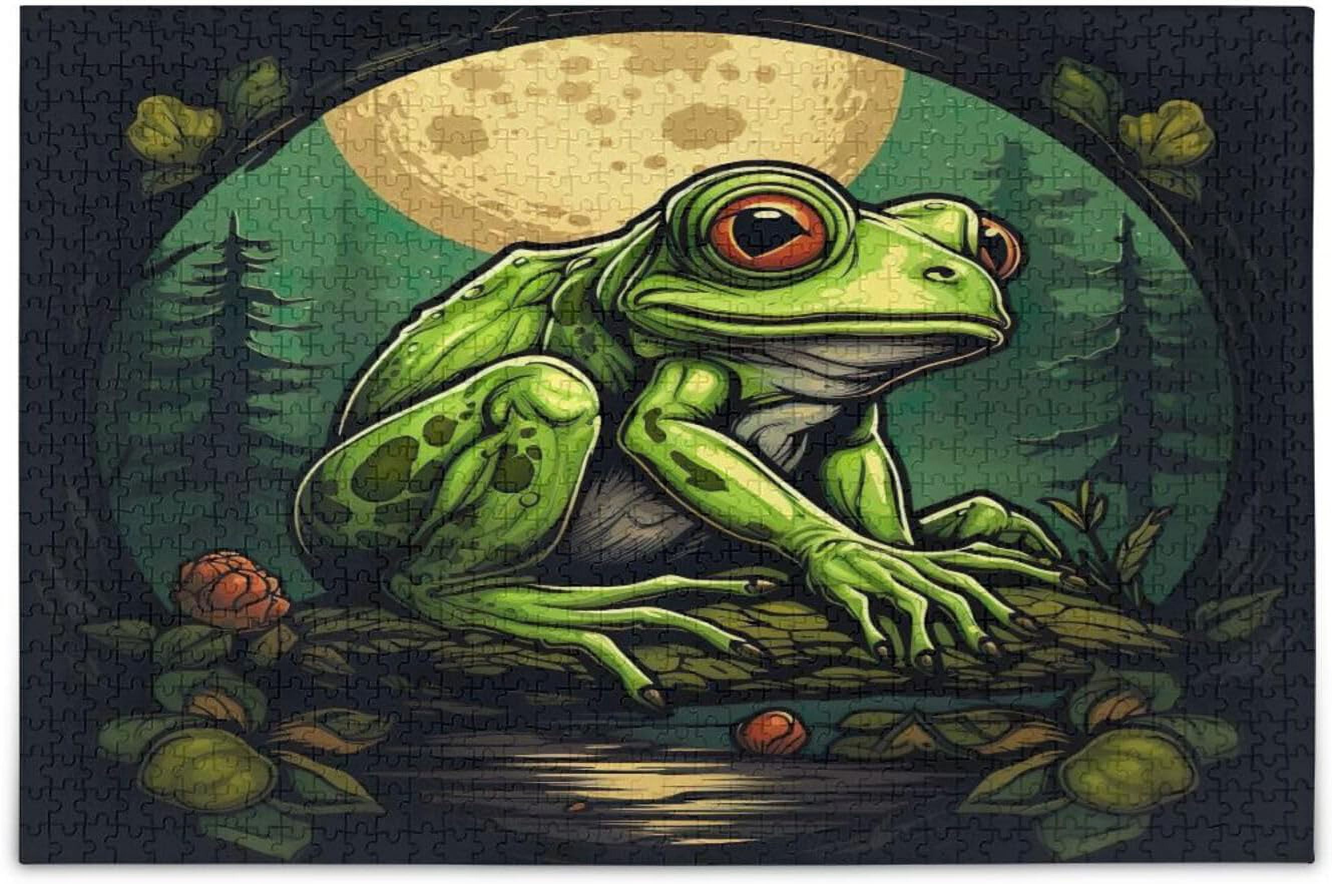 Dreamtimes 1000 Pieces Frogs Under Moonlight Jigsaw Puzzle for Adults ...