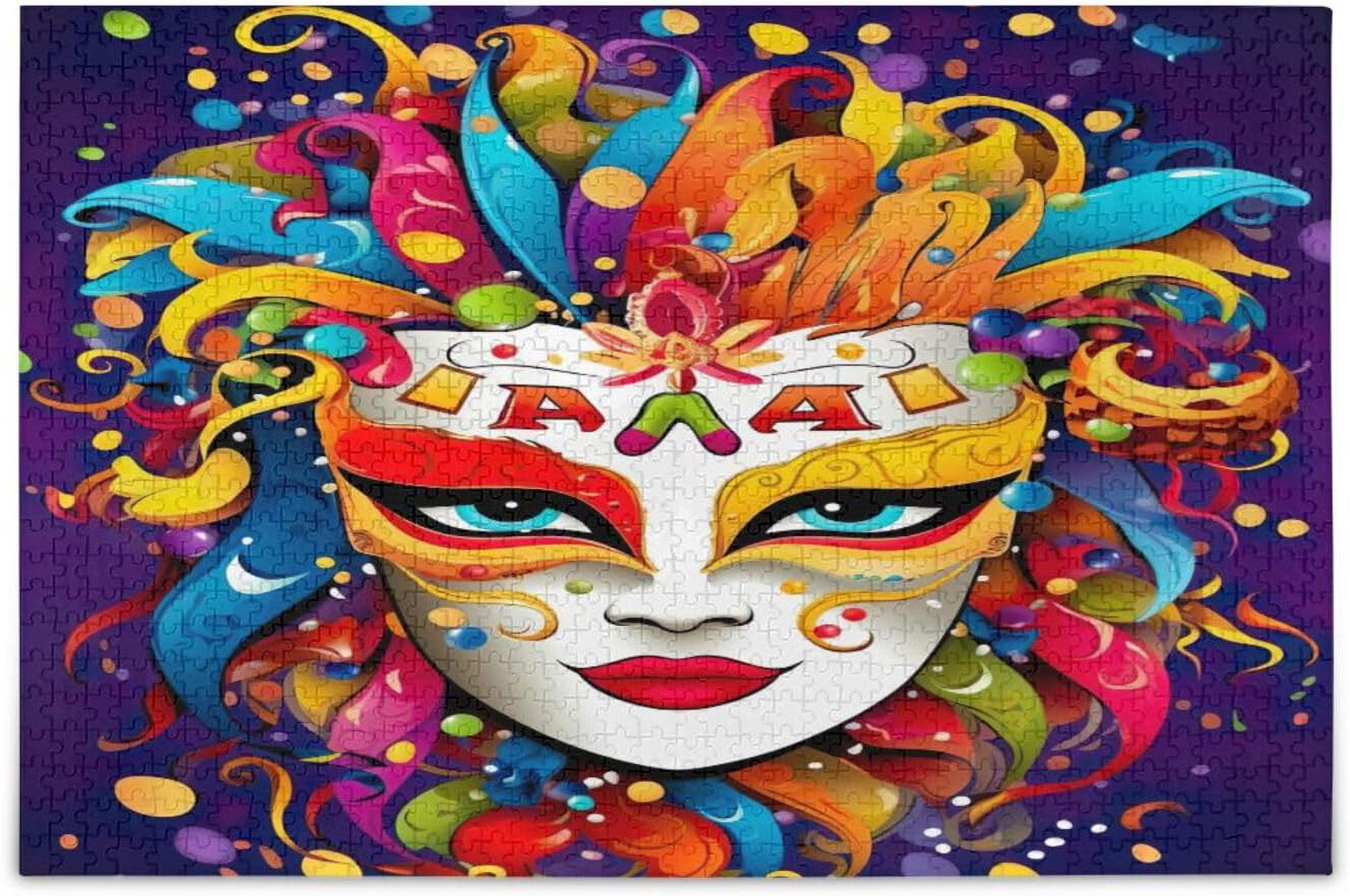 Dreamtimes 1000 Pieces Mardi Gras Carnival Mask Feathers Jigsaw Puzzle ...