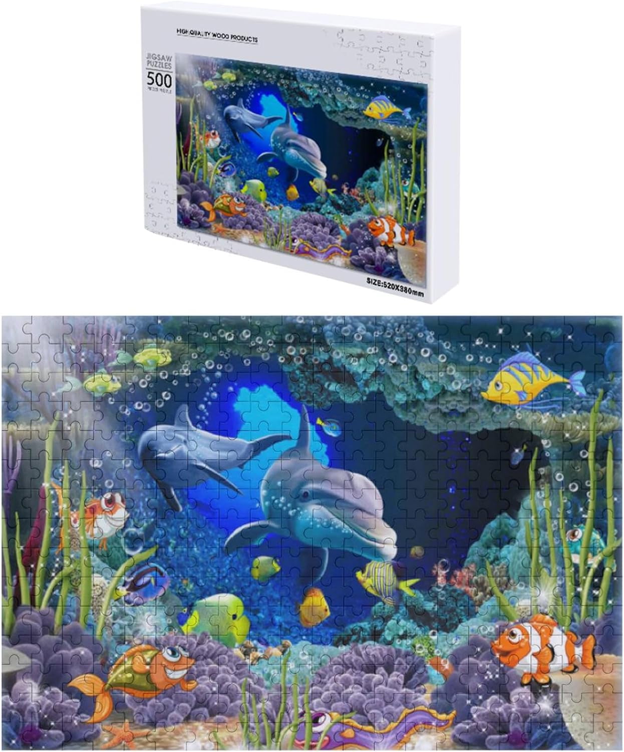Dreamtimes 1000 Pieces Wooden Jigsaw Puzzle for Kids Adults - Ocean ...