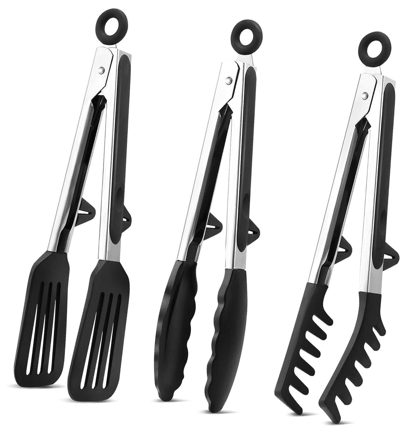 Dreamtimes 12-Inch Silicone-Tipped Cooking Tongs, Non-Scratch for ...