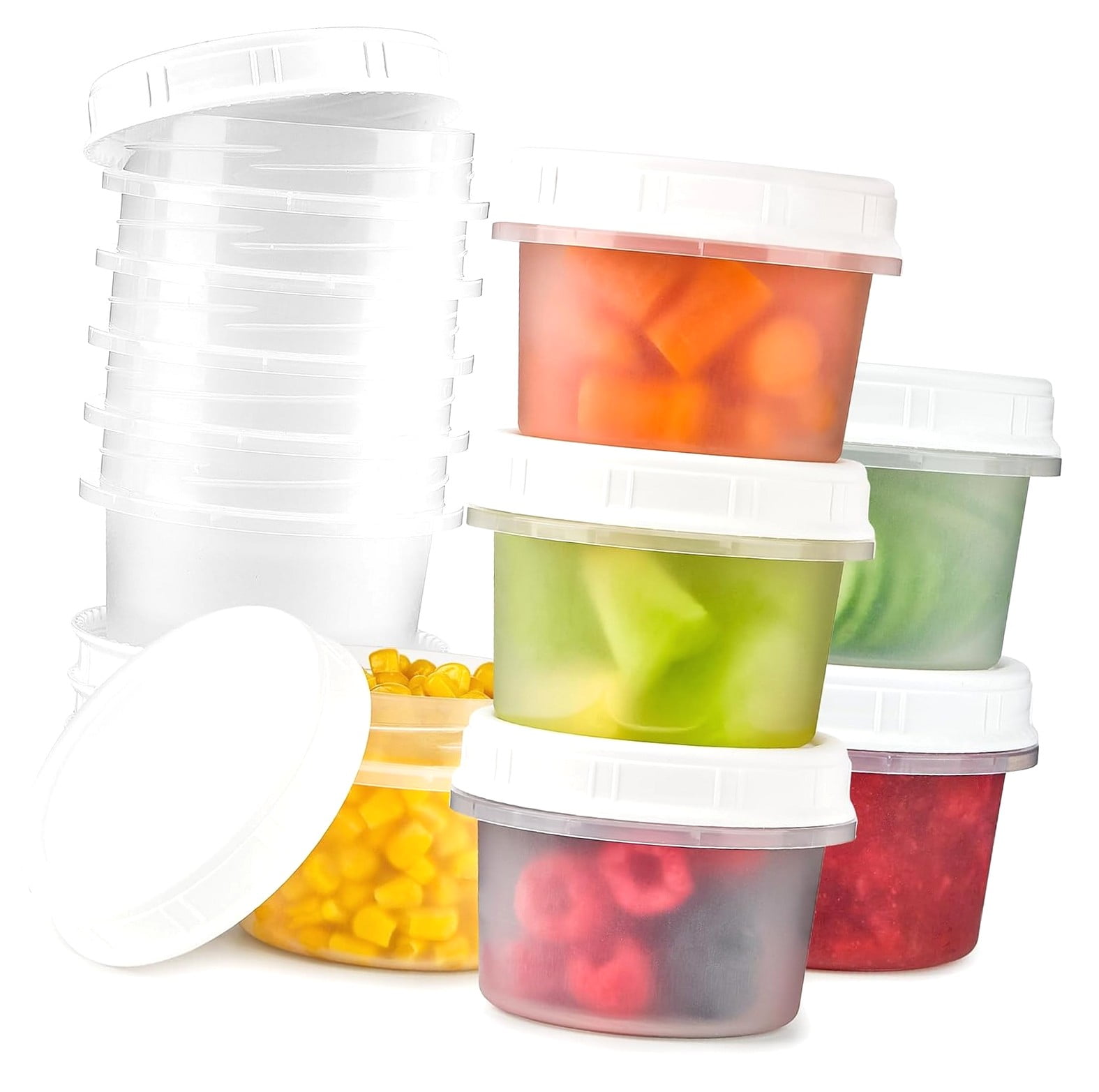 Dreamtimes 12 Oz Containers with Screw , 12-Count Small Plastic Soup ...