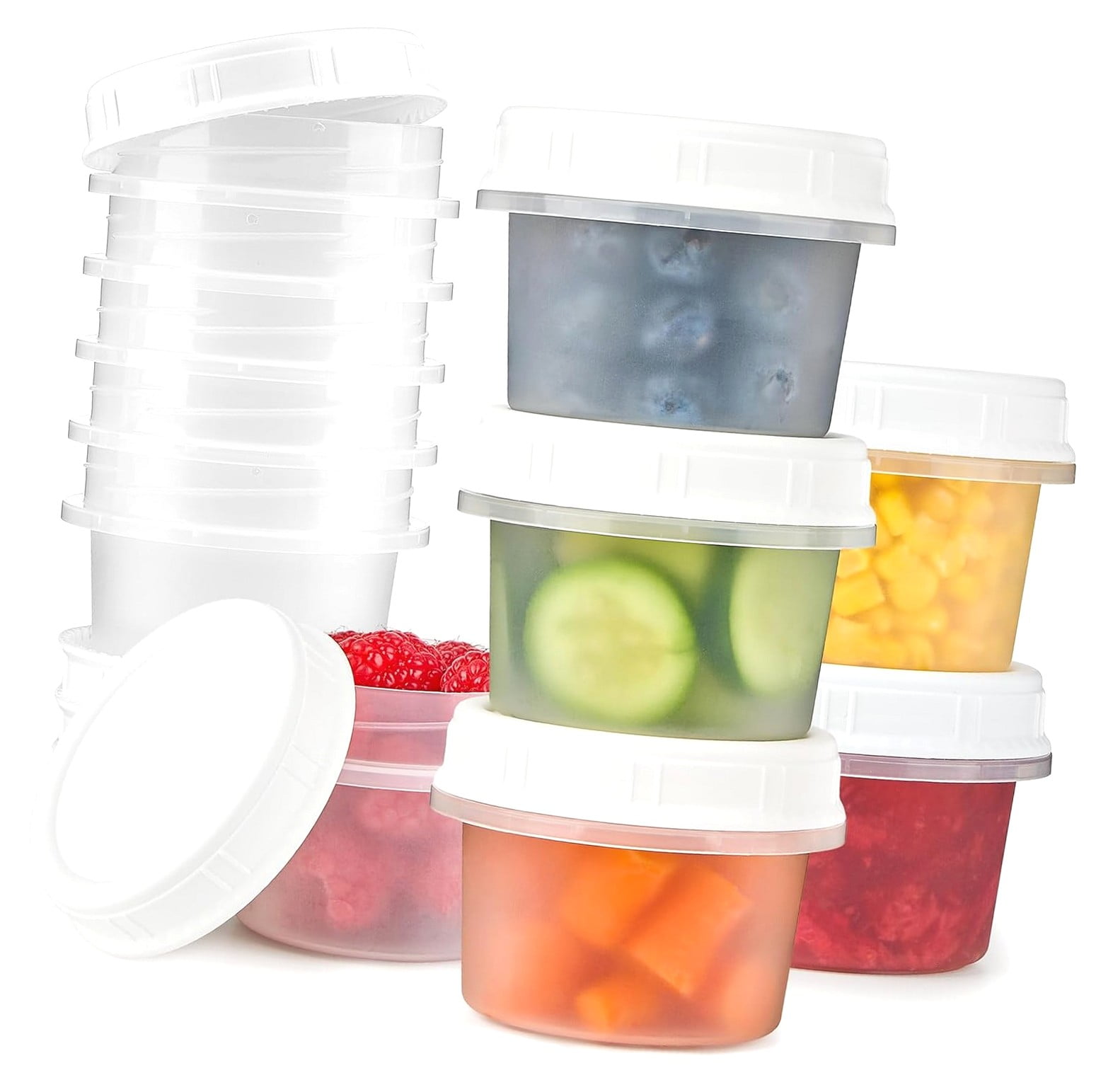 Dreamtimes 12 Oz Containers with Screw , 12-Count Small Plastic Soup ...