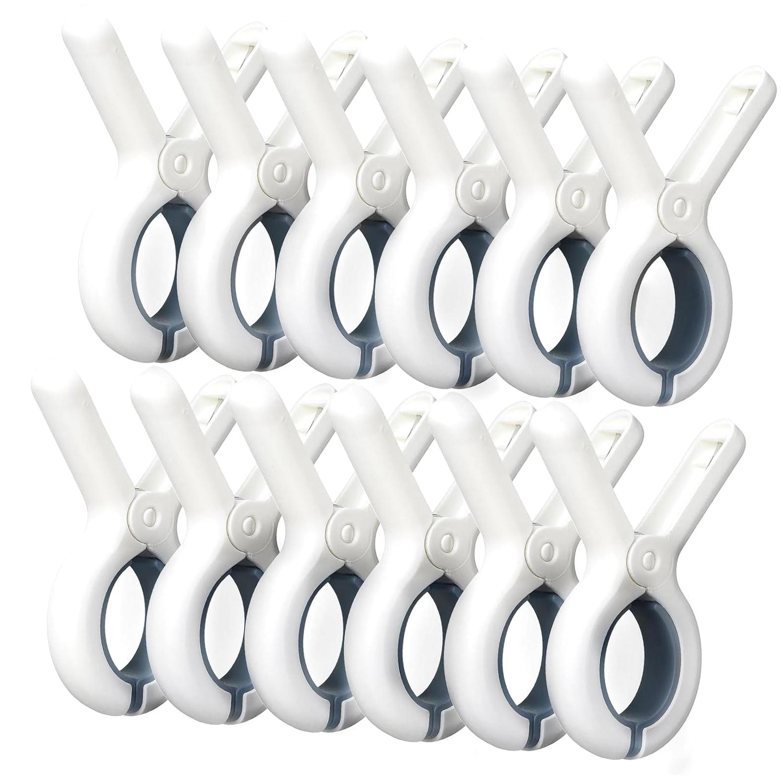 Dreamtimes 12 Pack Beach Towel Clips with Strong Anti-Rust Springs ...