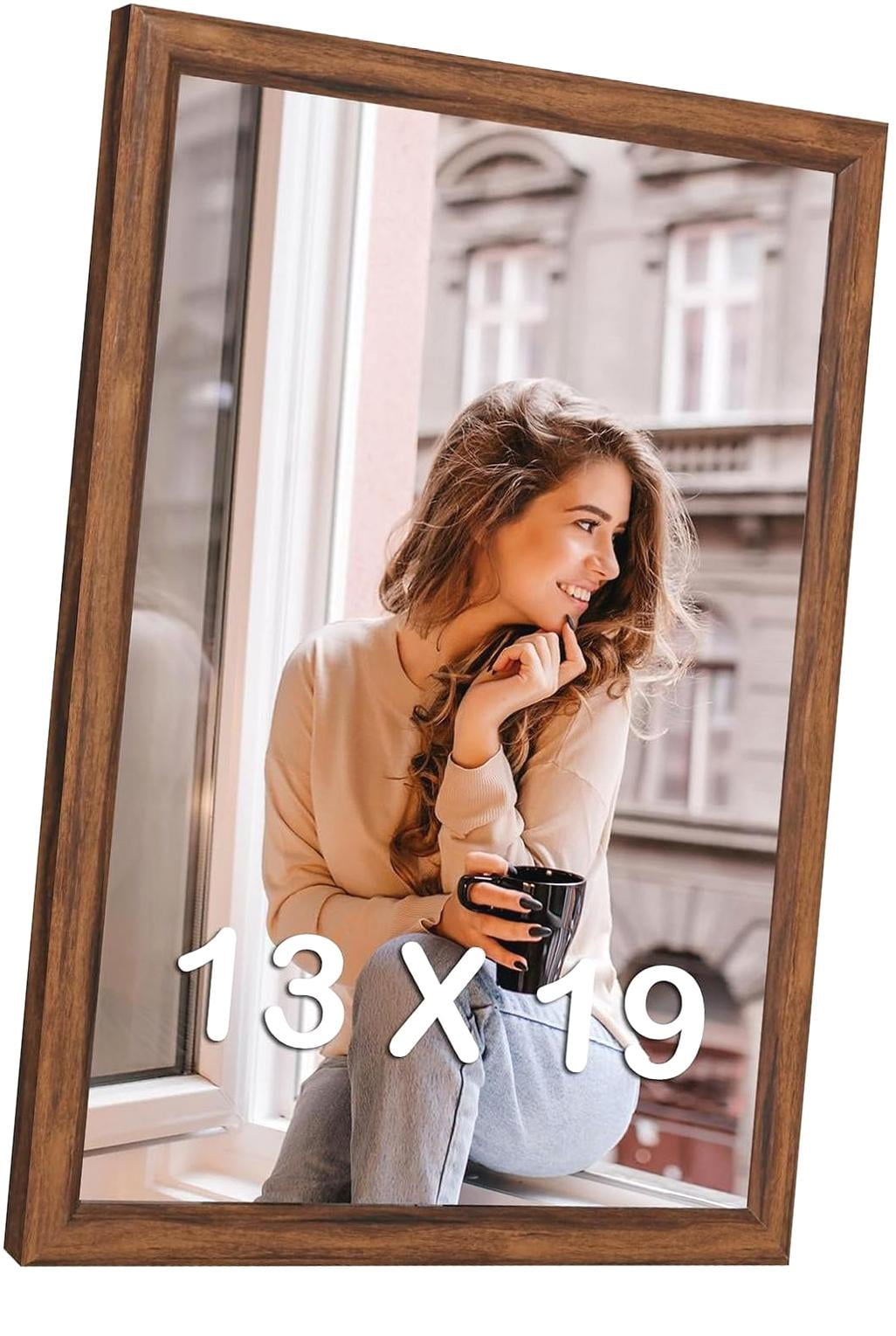 Dreamtimes 13x19 Wooden Frame in Brown, Rustic Natural 19x13 Inch Poster Picture Frame ...