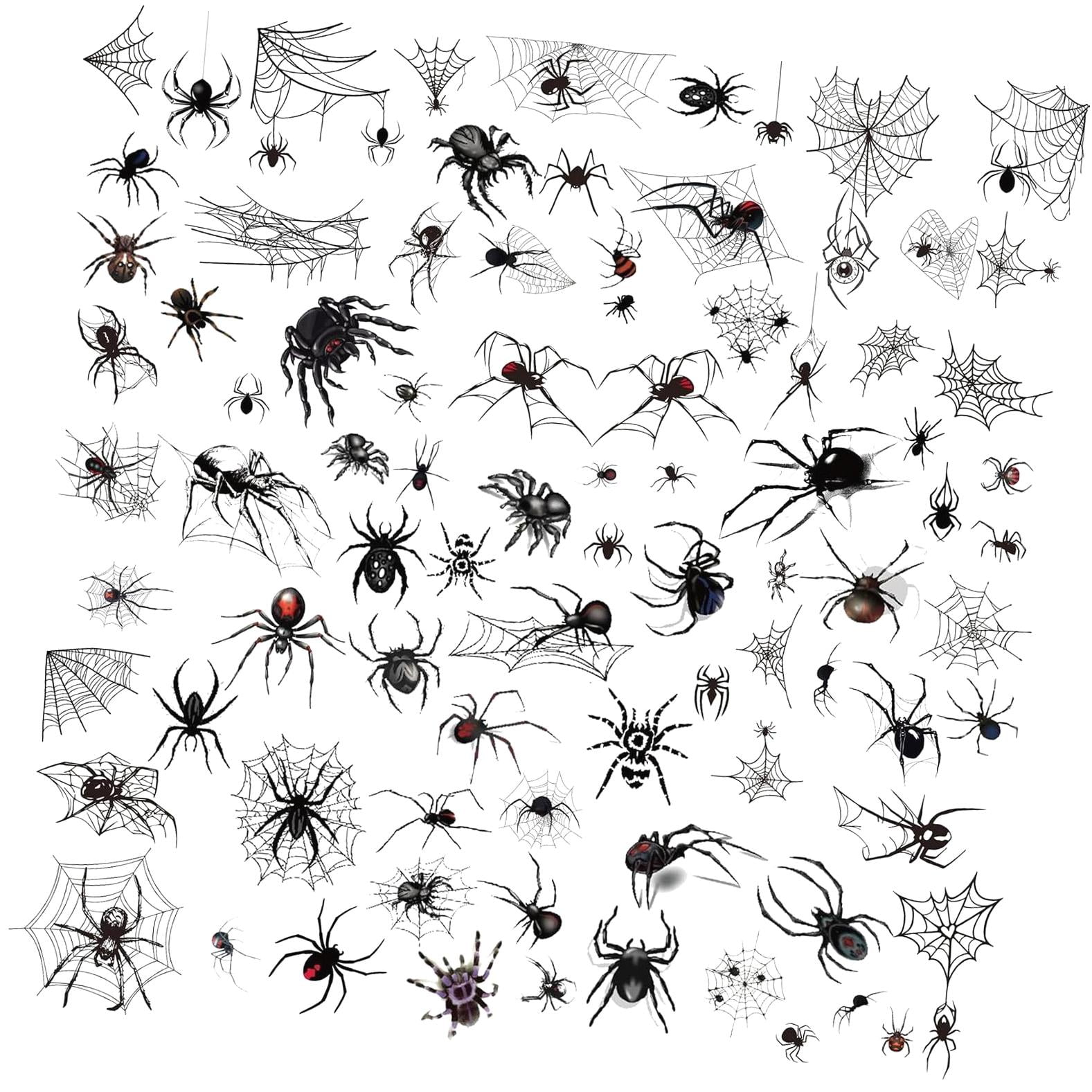 Dreamtimes 178 PCS Spider Web Face Makeup Kit, Half Arm Tattoo Sleeve ...