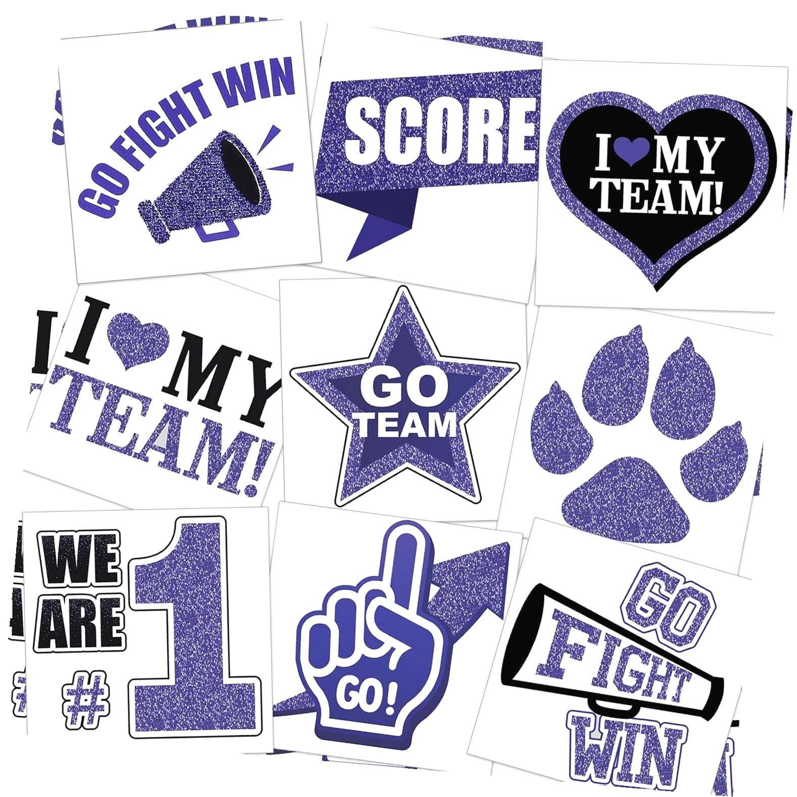 Dreamtimes 180 Pcs Team Spirit Temporary Tattoo 2", 1.5" Face Body Paw ...