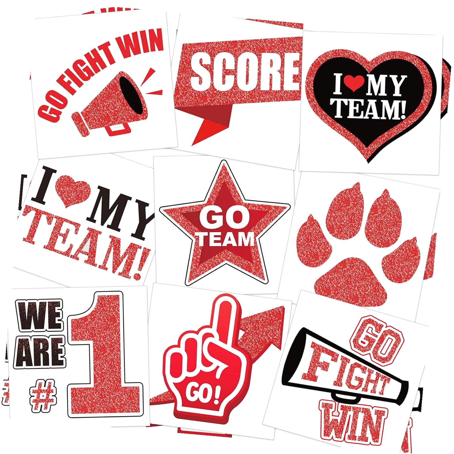 Dreamtimes 180 Pcs Team Spirit Temporary Tattoo 2", 1.5" Face Body Paw ...
