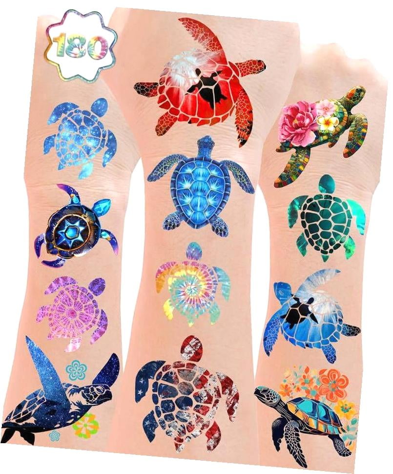 Dreamtimes 180-Piece Turtle Themed Tattoo Stickers, Party Decorations ...
