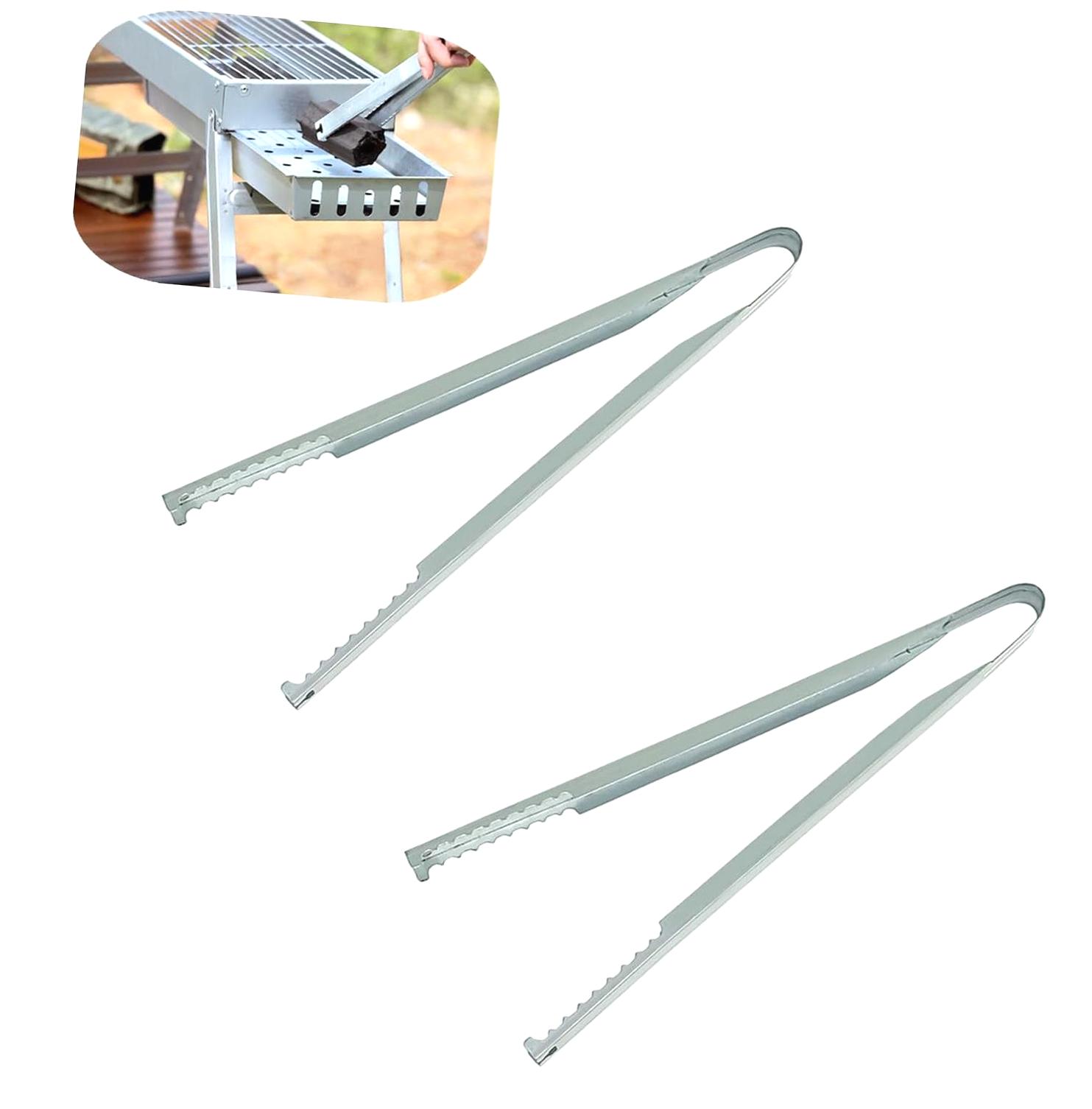 Dreamtimes 2 PCS Charcoal Tongs Professional Carbon Fire Tongs BBQ ...