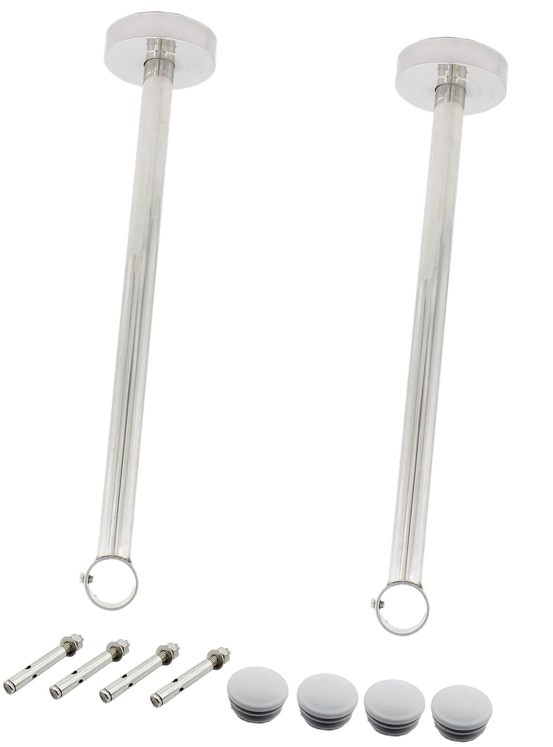 Dreamtimes 2 Pack Ceiling Mount Bracket, Steel Wardrobe Pipe Bracket ...