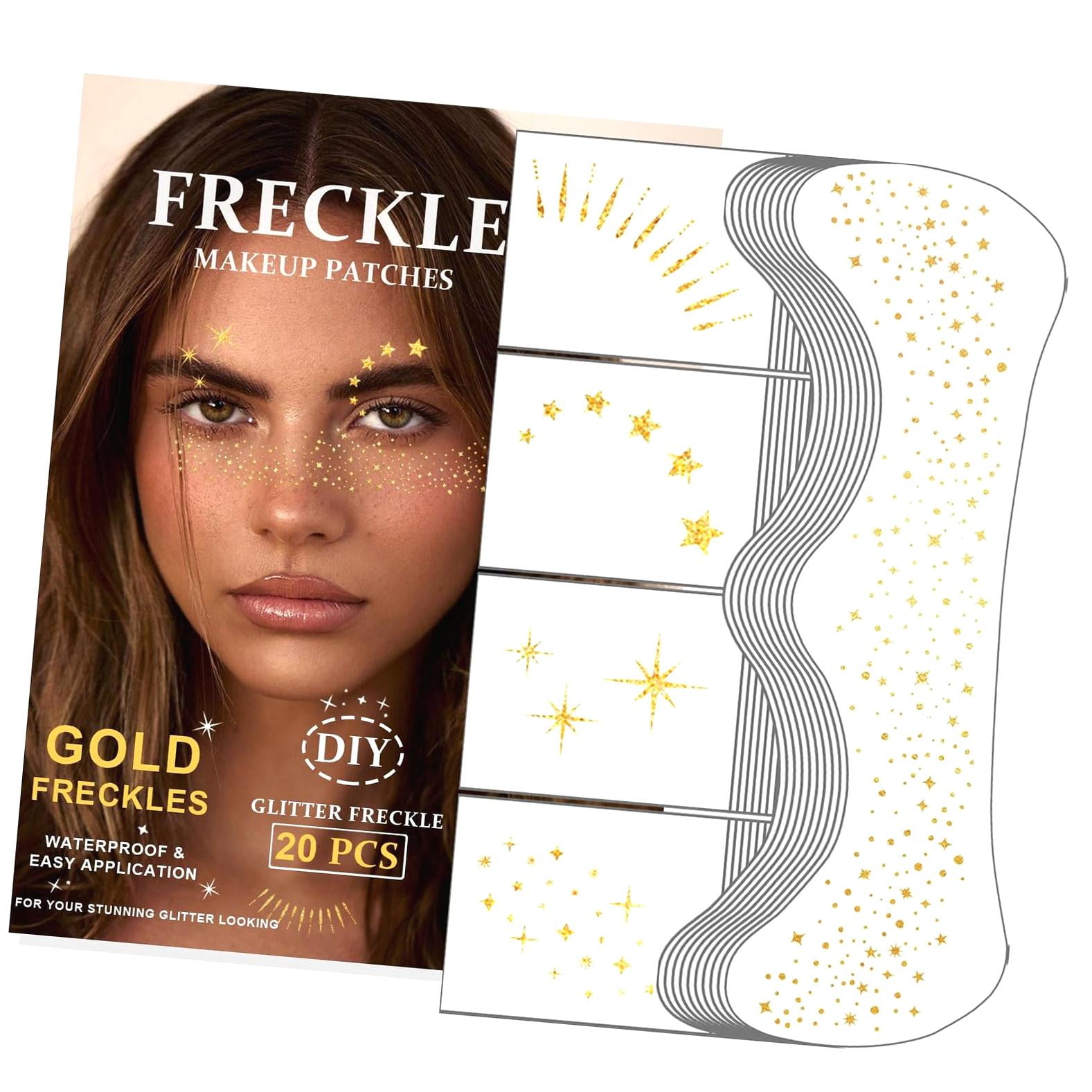Dreamtimes 20PCS Glitter Freckles Face Tattoo, Sparkle Patches for ...