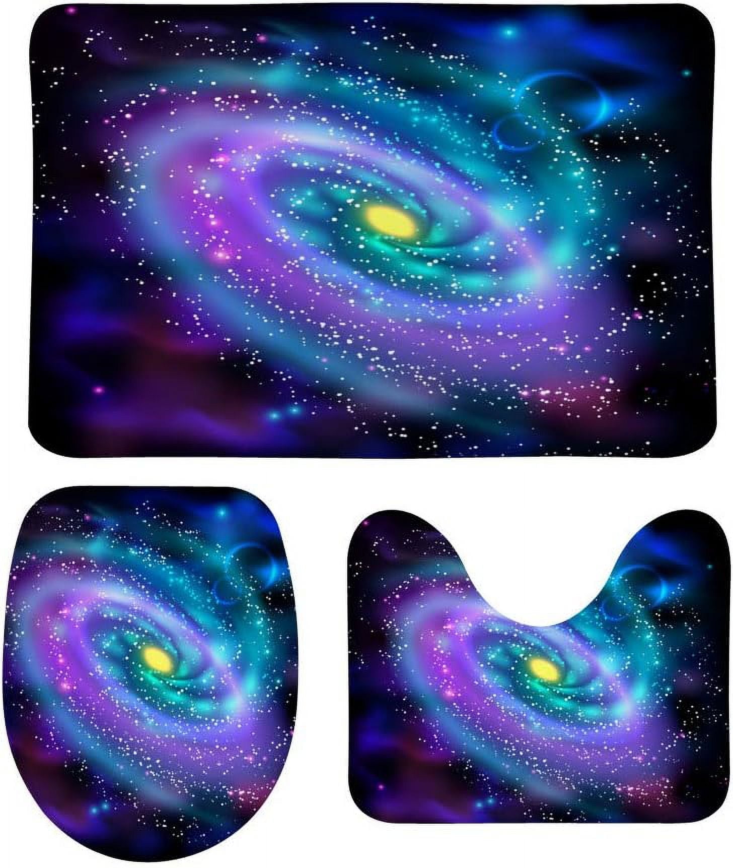 Dreamtimes 3 Piece Bathroom Rug Set Cosmos Space Galaxy Stars Mat Non ...