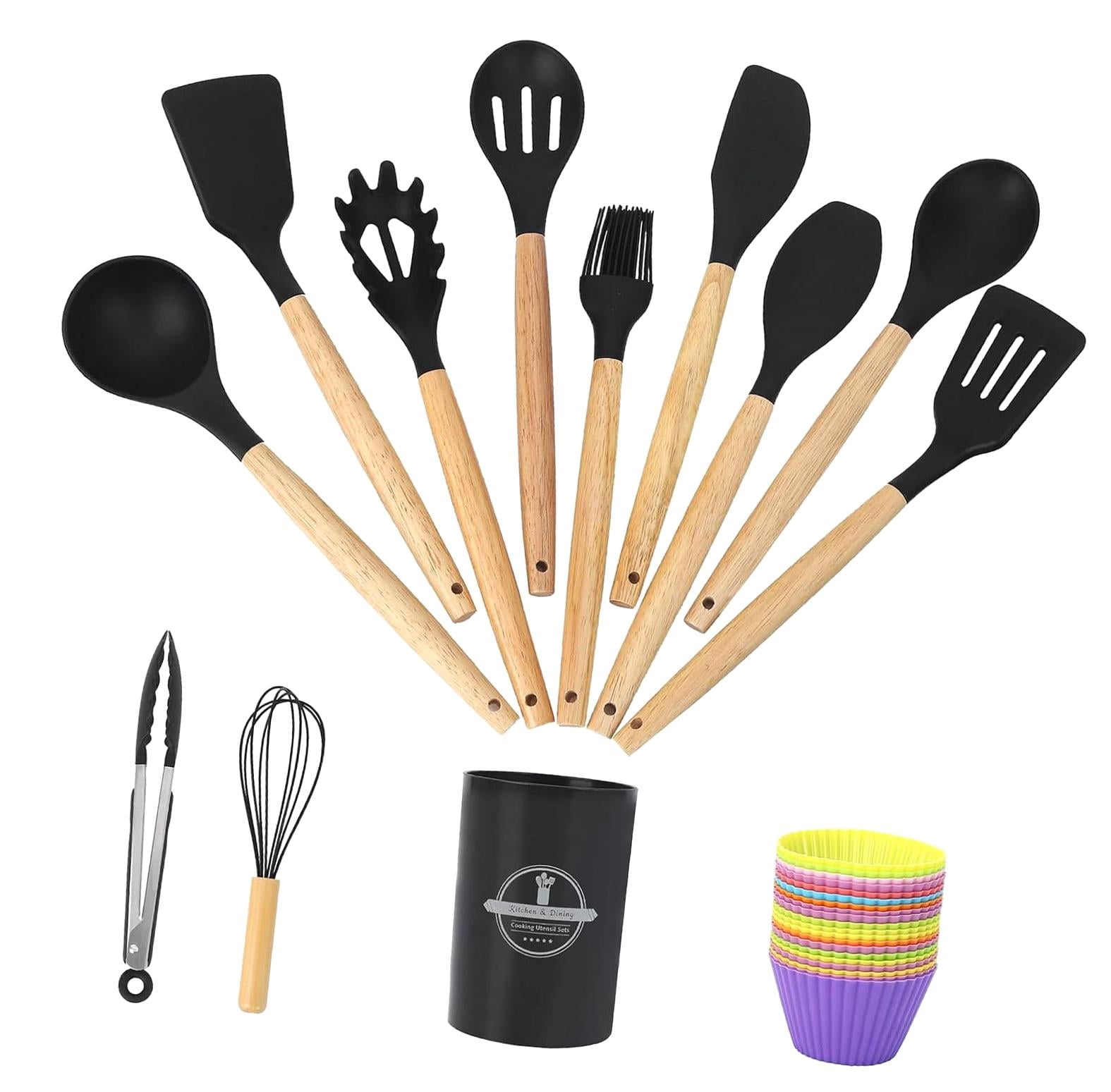 Dreamtimes 32-Piece Kitchen Utensil Collection with Silicone Baking ...