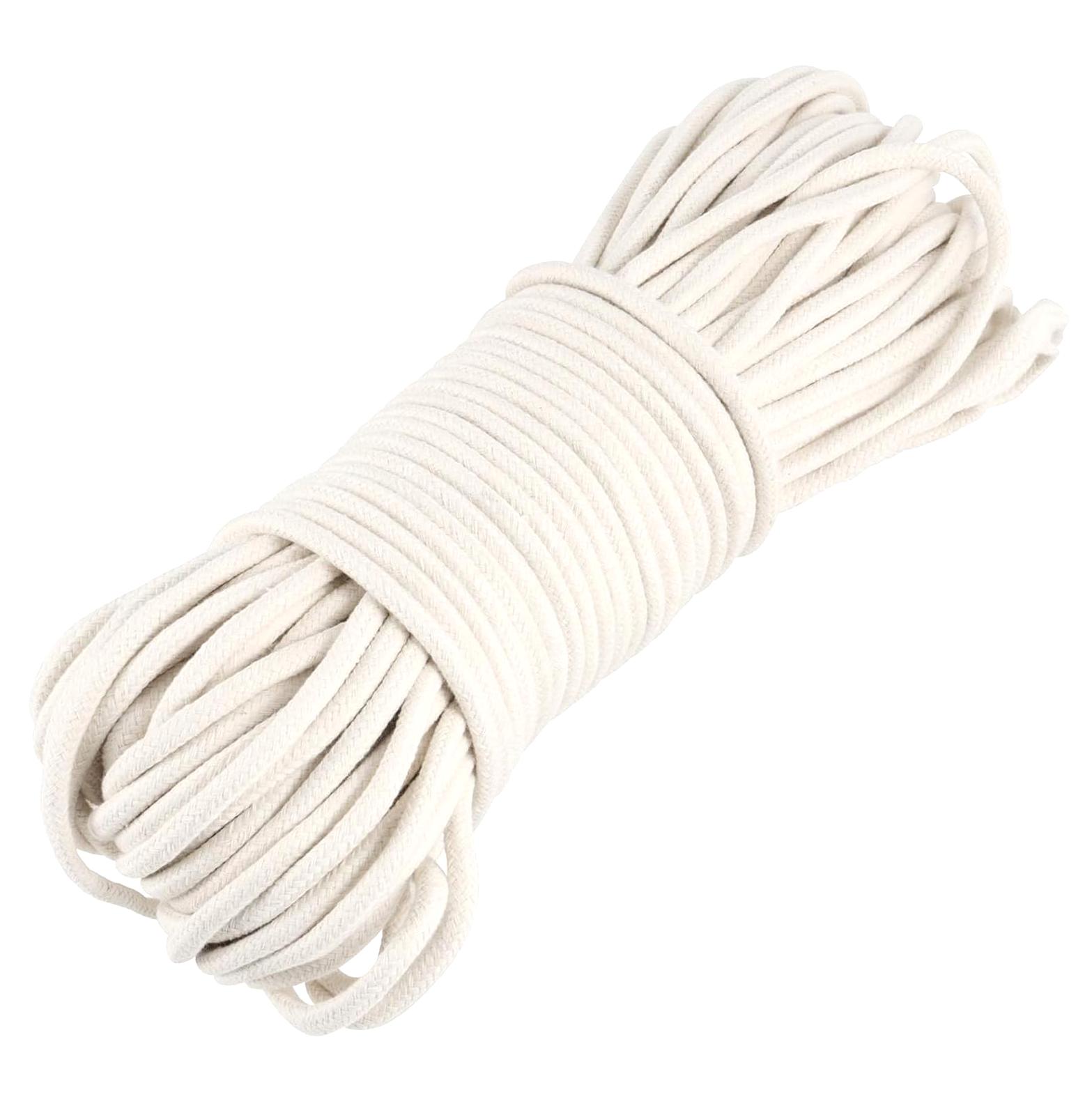 Dreamtimes 328 Ft x 1/4 Inch Natural Cotton Rope, White Clothesline ...