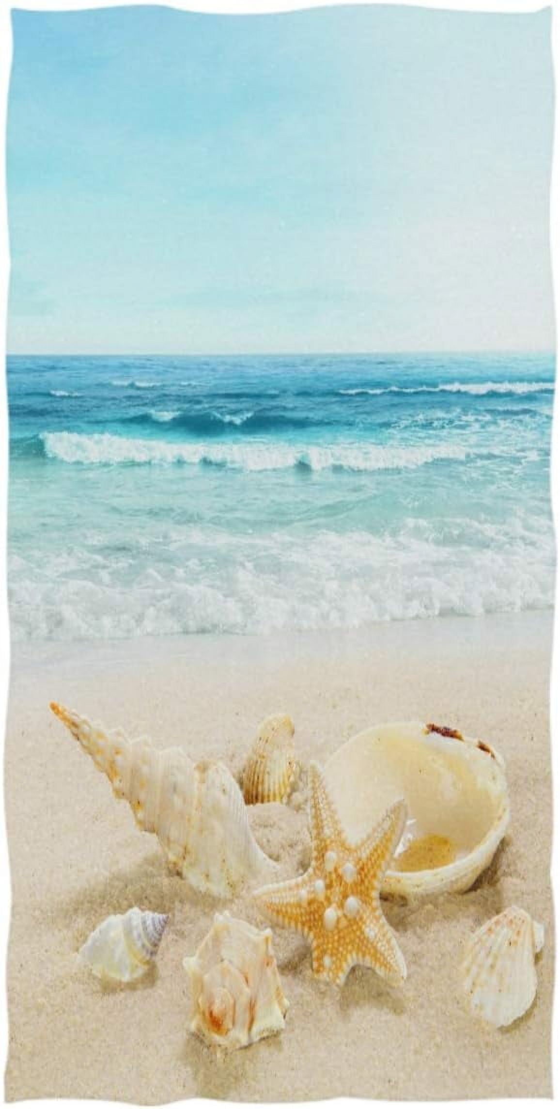 Dreamtimes 3D Beautiful Sandy Beach Starfish Shells Print Soft Guest ...