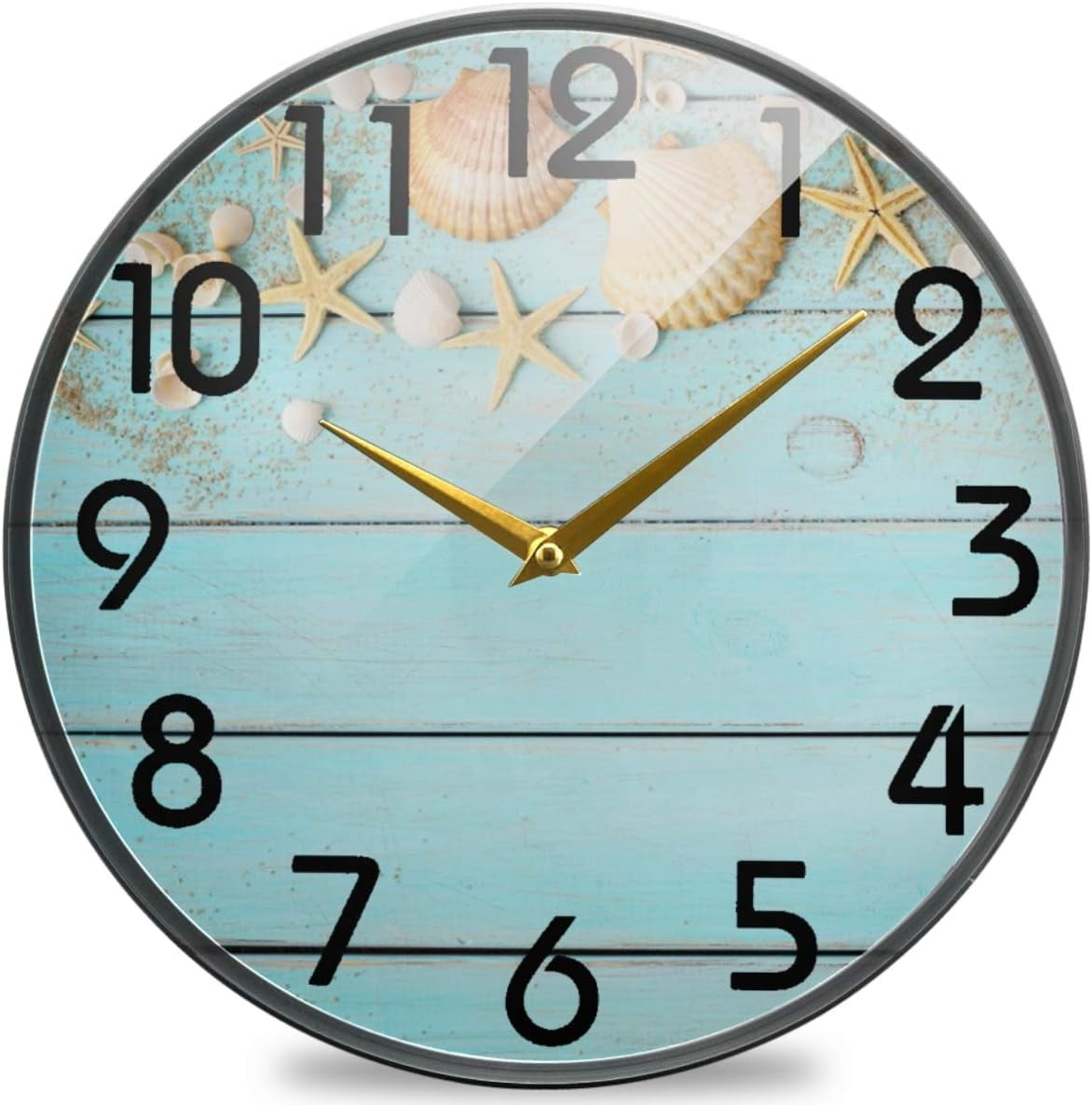 Dreamtimes 3D Beautiful Summer Style Starfish Seashells on Wooden Round ...