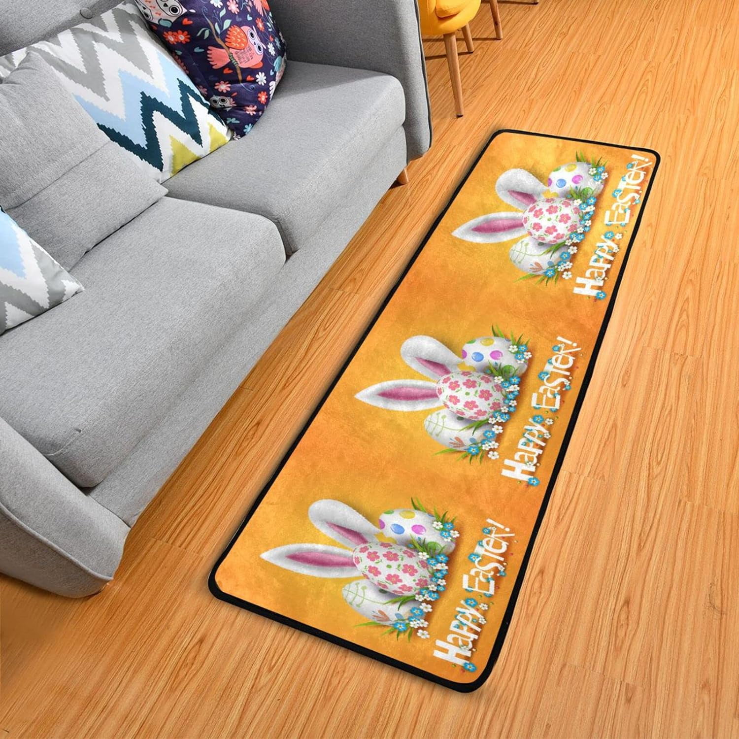 Dreamtimes 3D Easter Eggs Hallway Runner Rug 2'x6' Kitchen Rug with ...