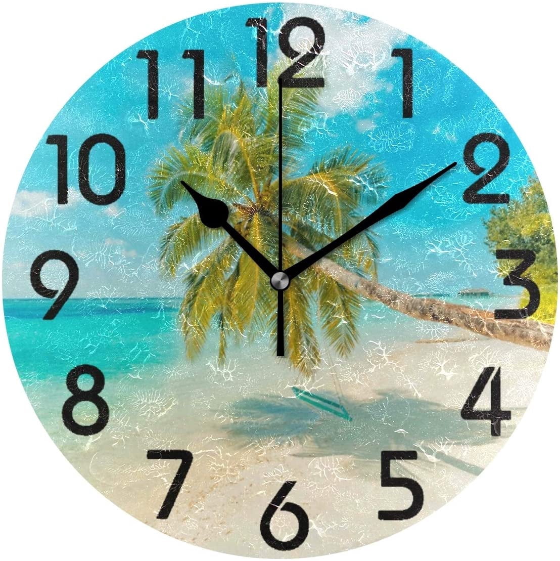 Dreamtimes 3D Fresh Tropical Summer Beach Palm Tree Print Round Wall ...