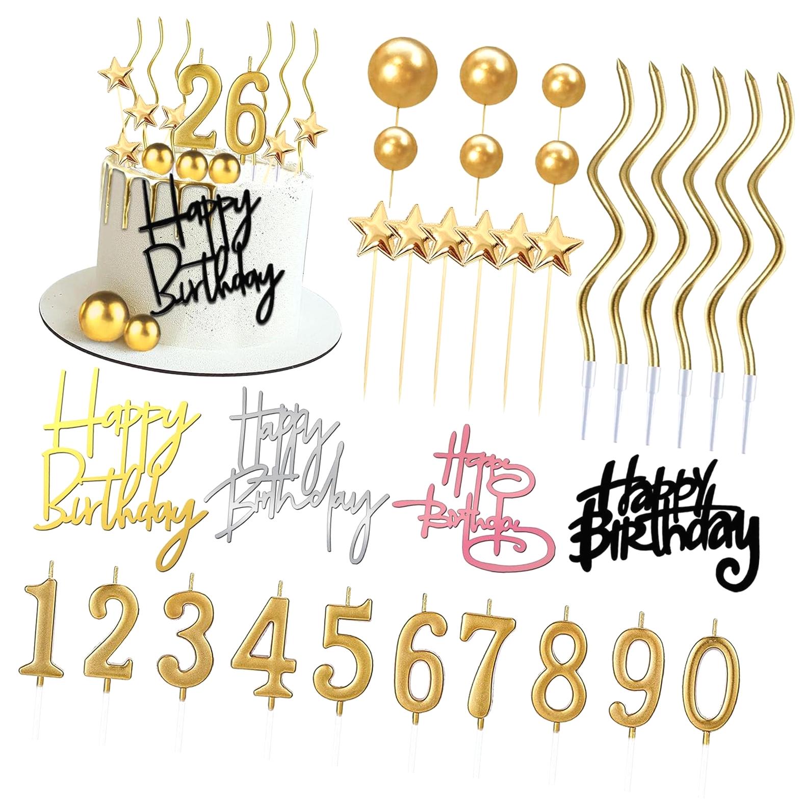 Dreamtimes 44 Piece Colorful Birthday Cake Toppers Collection Featuring ...
