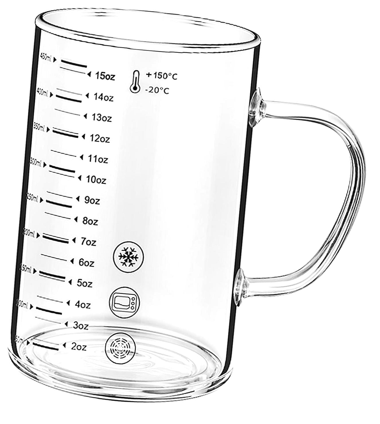 Dreamtimes 450ml Glass Measuring Cup with Measurement Scales (ml/oz ...