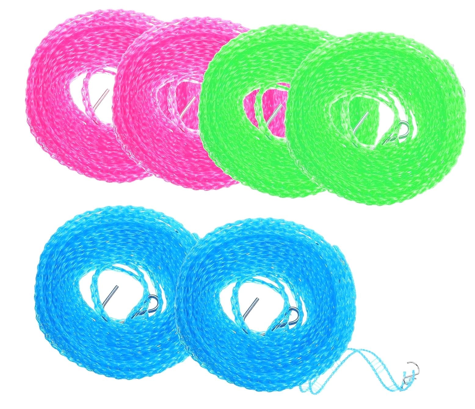 Dreamtimes 4Pcs 9.84ft Windproof Nylon Clothesline, Portable Washing ...