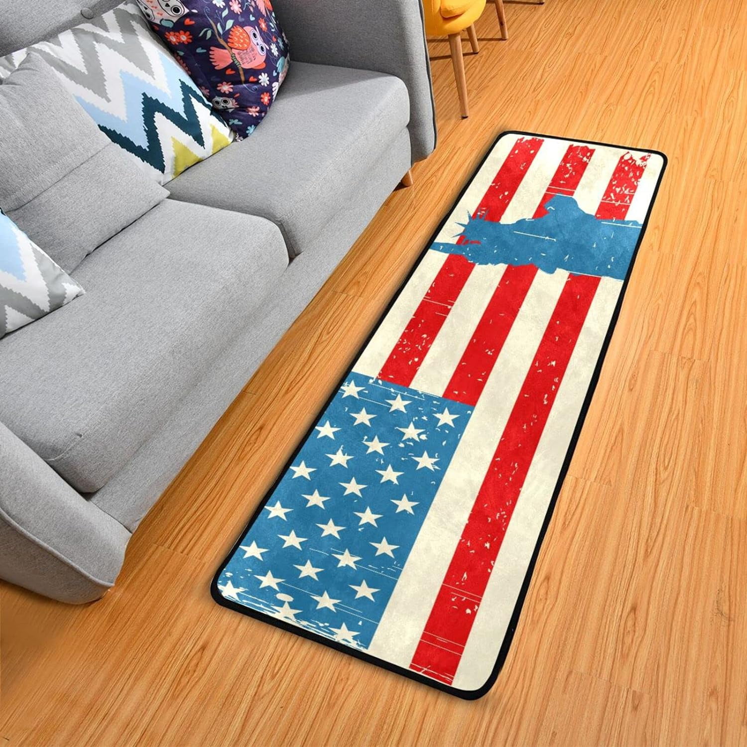 Dreamtimes 4th of July Liberty Statue Hallway Runner Rug 2'x6' Kitchen ...