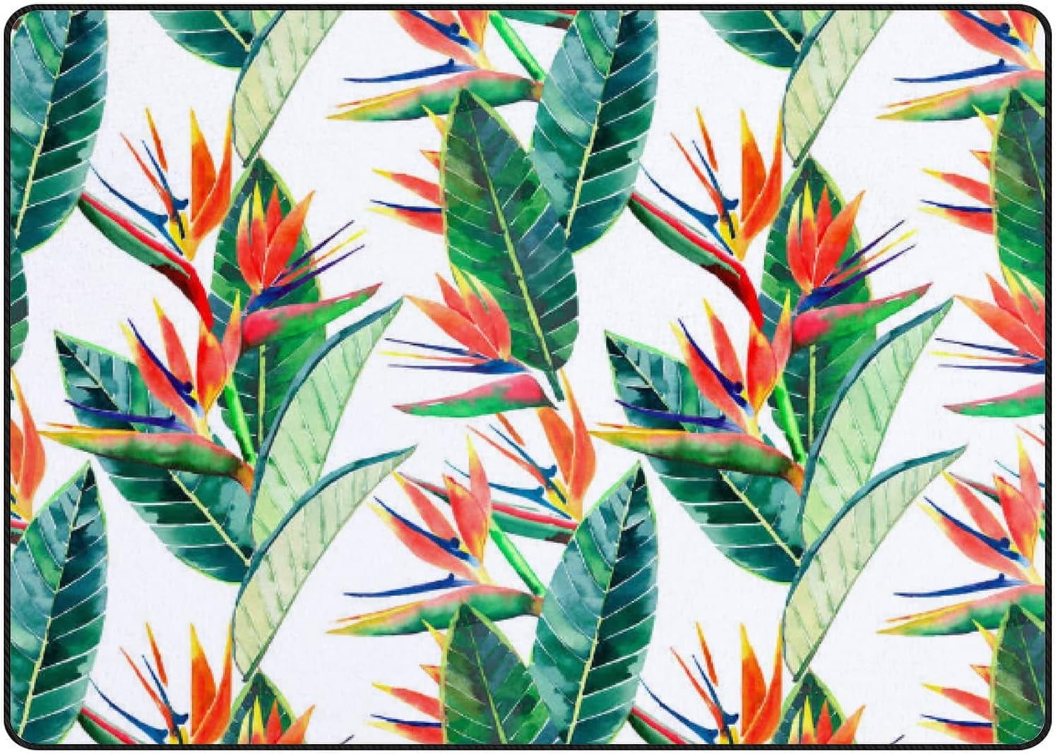 Dreamtimes 5'3" x 4' (63 x 48 in) Area Rug, Multicolor Tropical Flowers ...