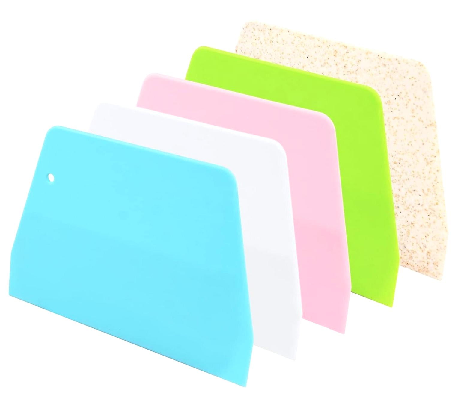 Dreamtimes 5 Pcs Dough Scraper, Plastic Trapezoidal Bread Scraper ...