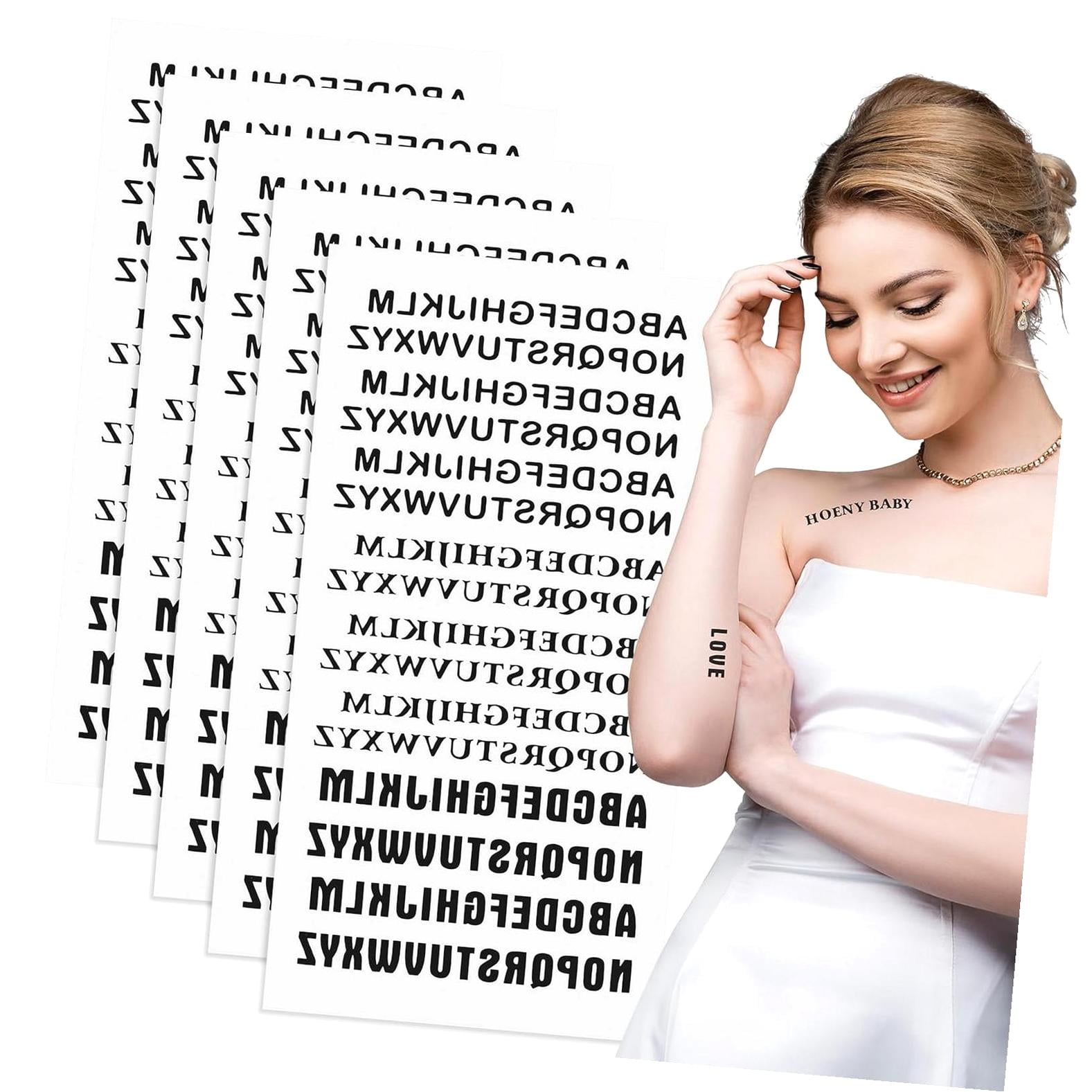 Dreamtimes 5 Sheets Alphabet Letters, Assorted Fake Stickers, Temporary ...