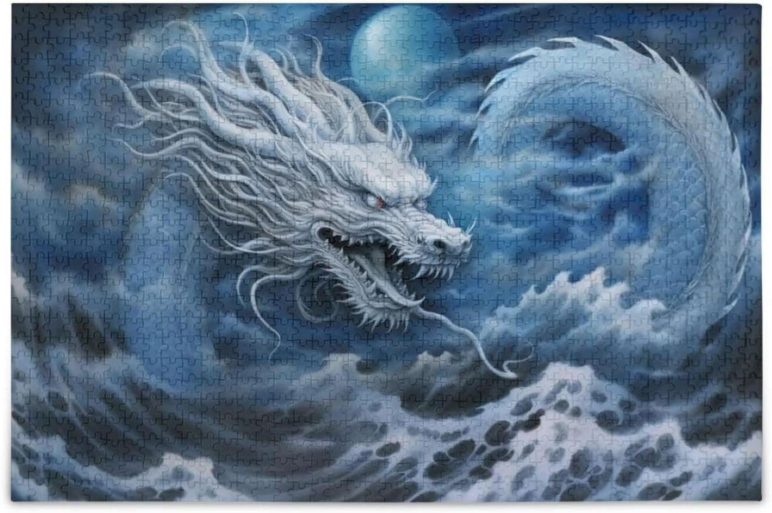 Dreamtimes 500 PCS Beautiful White Dragon Puzzles for Adults and Kids ...