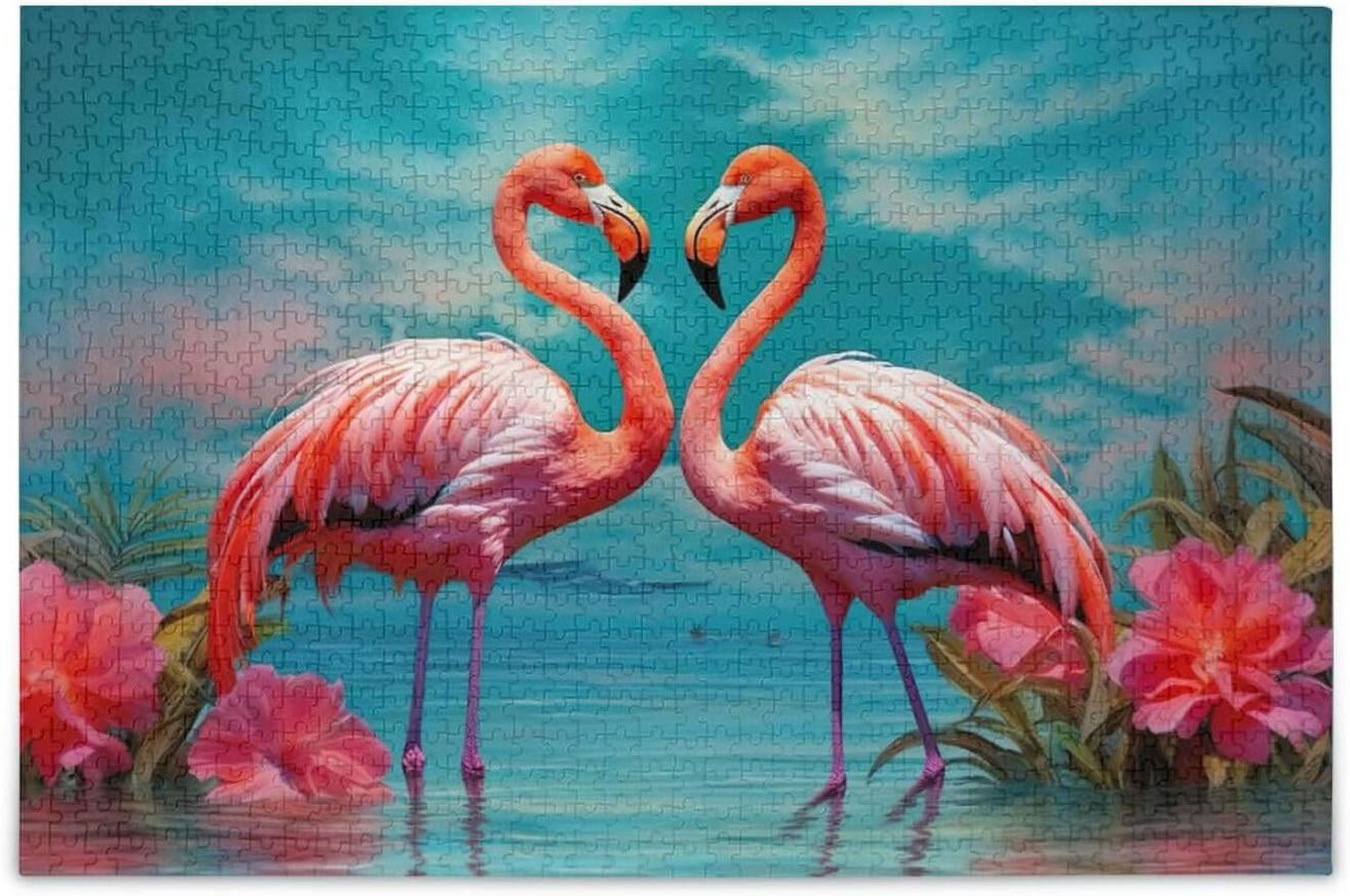 Dreamtimes 500 PCS Flamingo Wooden Jigsaw Puzzles Intellectual ...