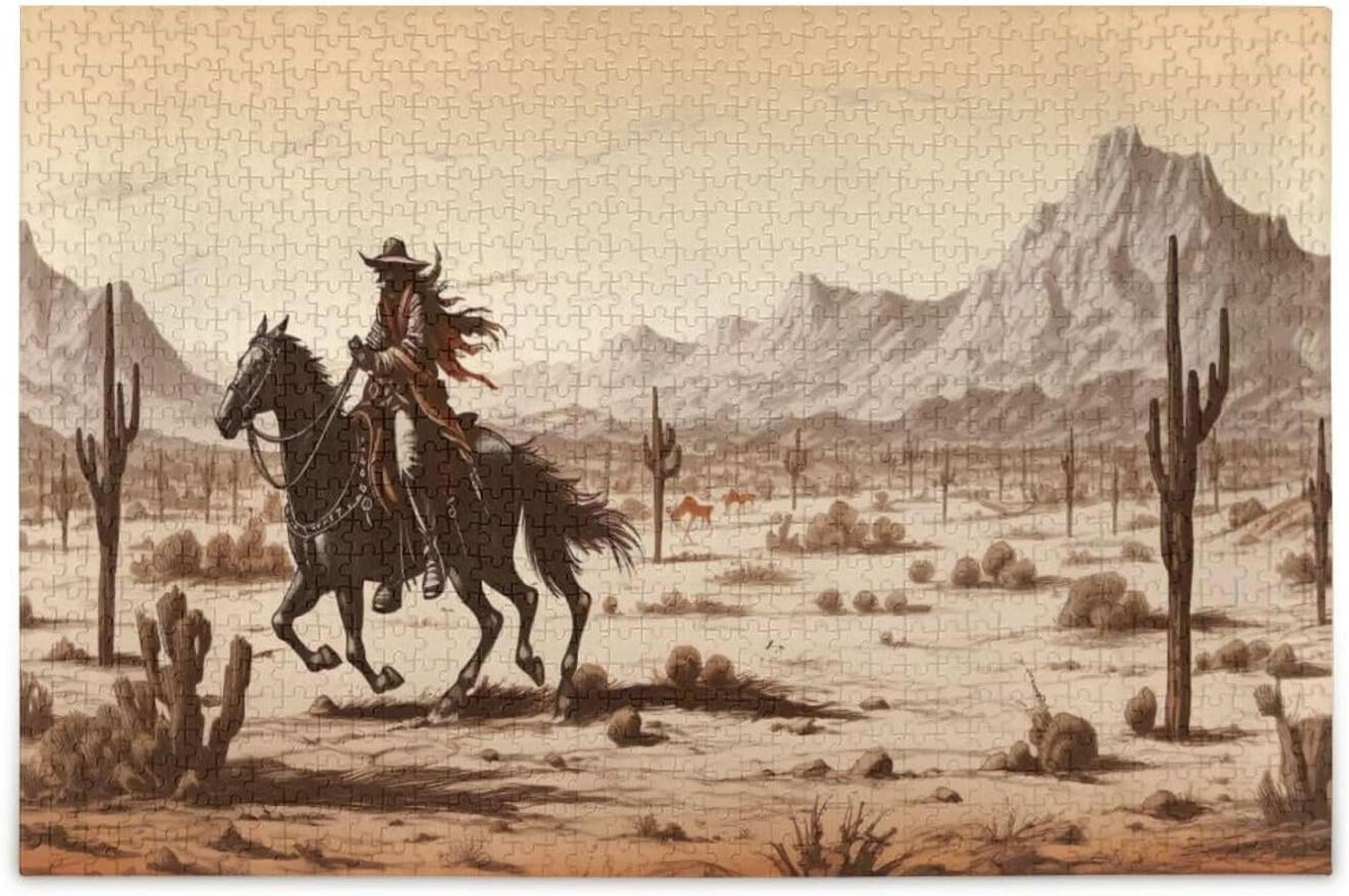 Dreamtimes Western Desert Cowboy Wooden Jigsaw Puzzles Intellectual ...