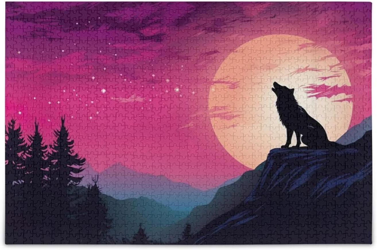Dreamtimes 500 PCS Wolf Wooden Jigsaw Puzzles Intellectual ...