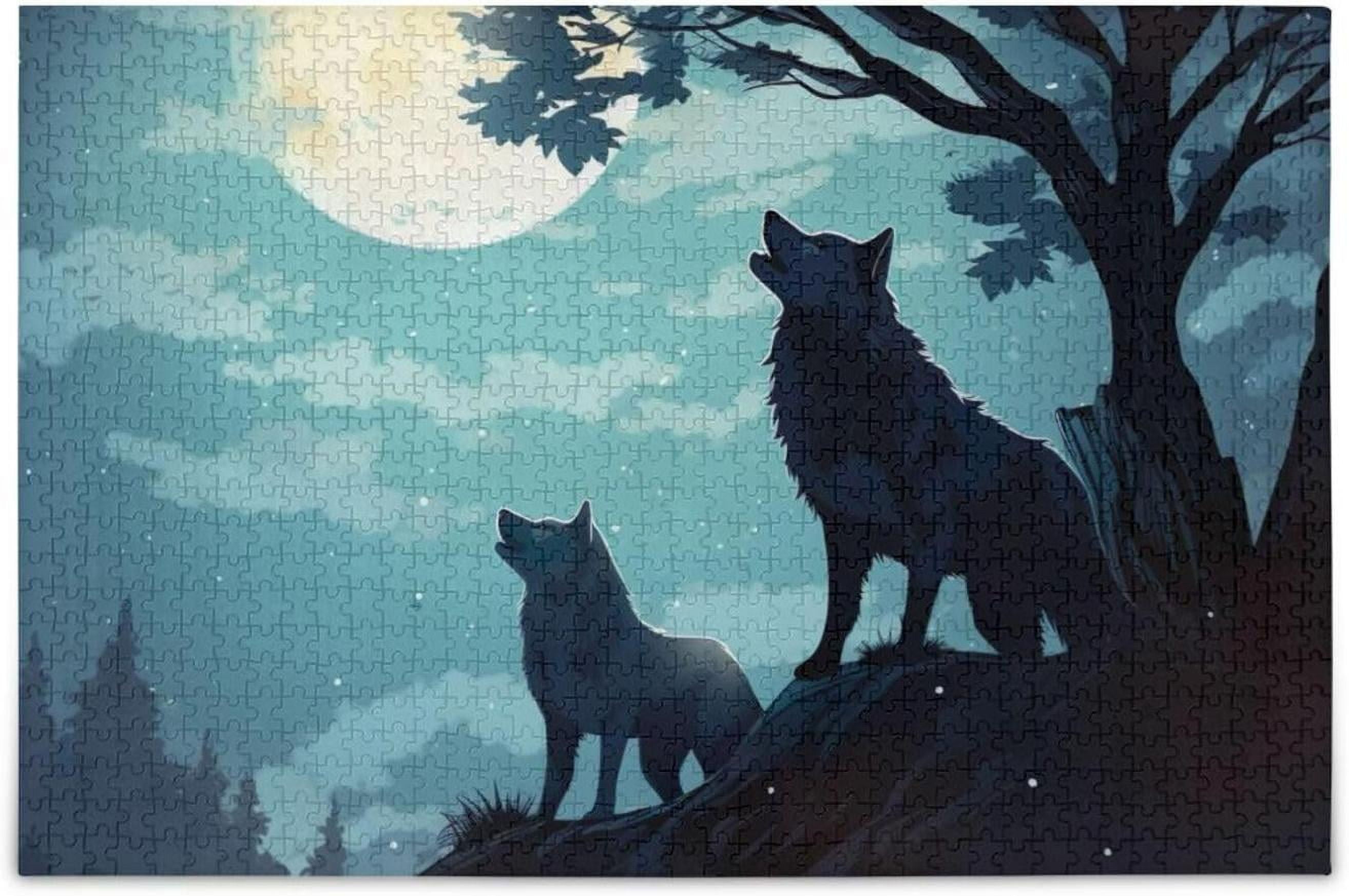 Dreamtimes 500 PCS Wolf Wooden Jigsaw Puzzles Intellectual ...