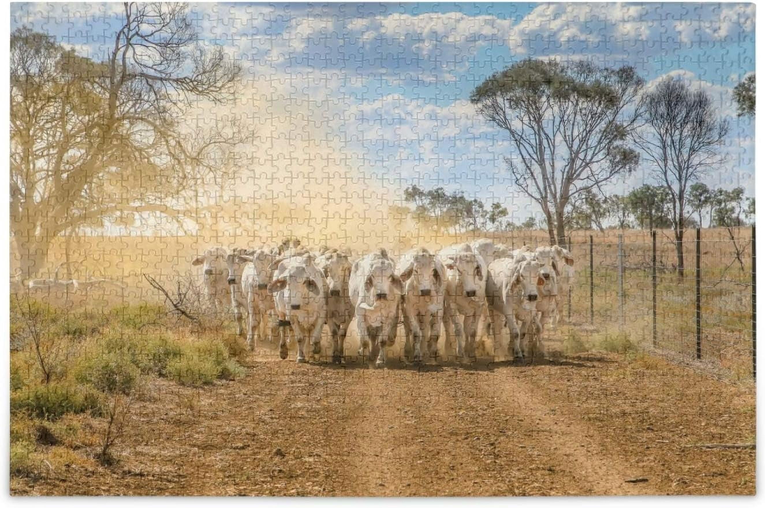 Dreamtimes 500 Piece Jigsaw Puzzle for Adults Kids, Cute Cow Puzzle ...