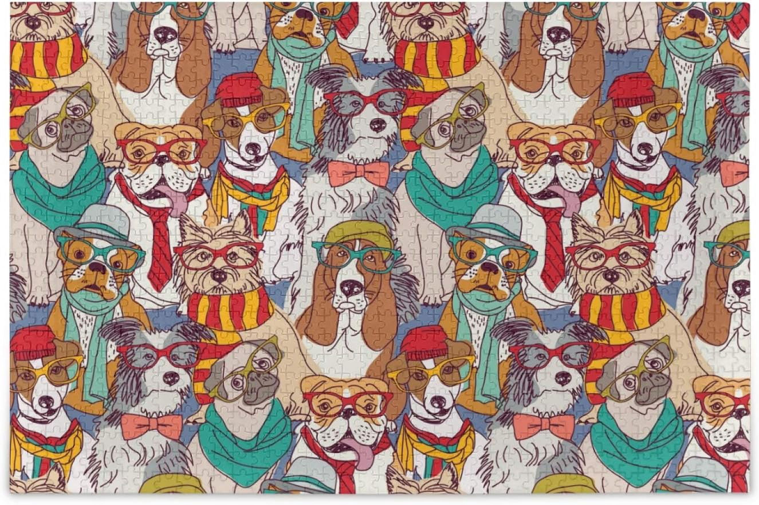 Dreamtimes 500 Piece Jigsaw Puzzle for Adults Kids, Cute Fashion Dogs ...