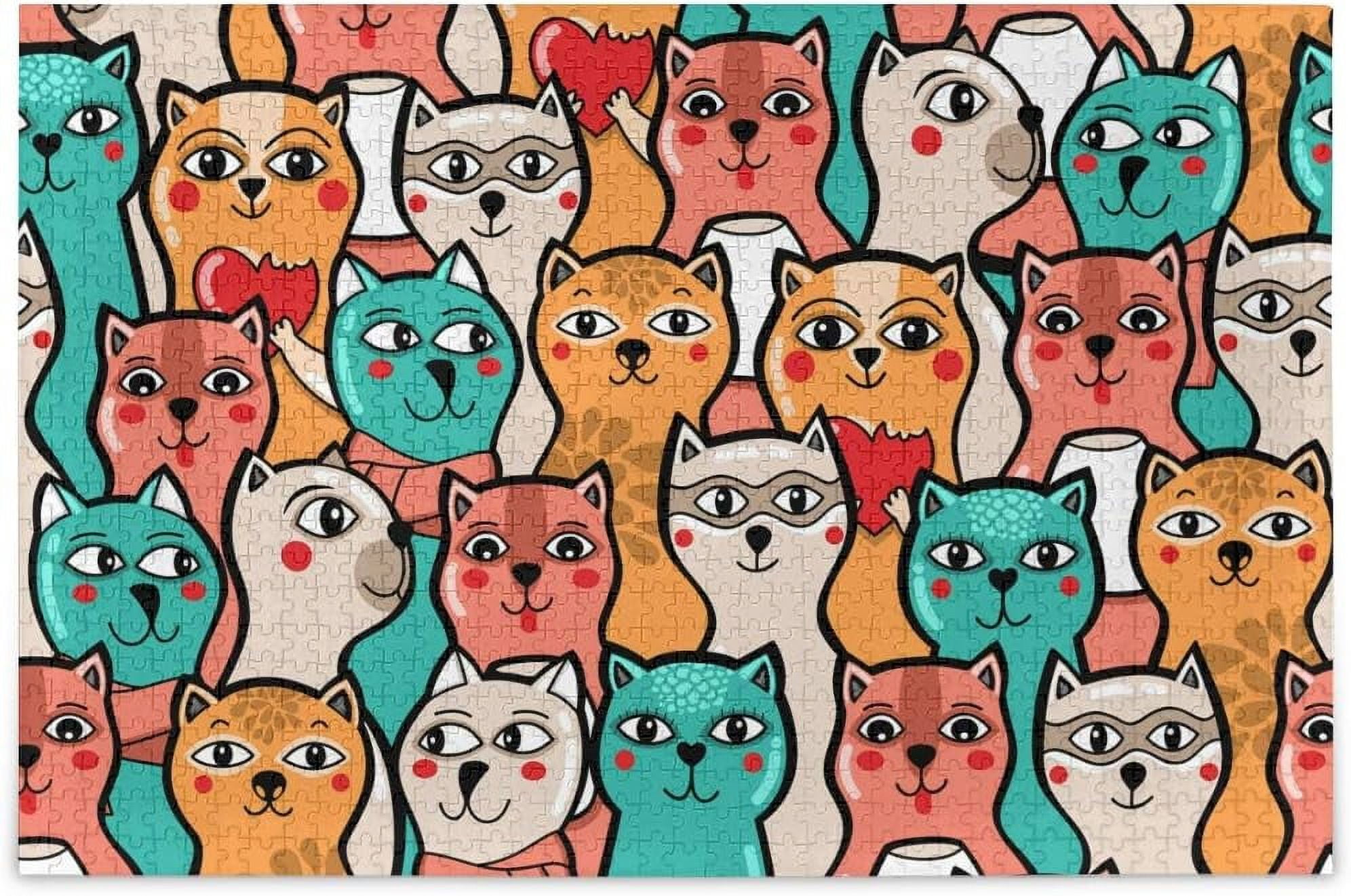 Dreamtimes 500 Piece Jigsaw Puzzle for Adults Kids, Cute Funny Cats ...