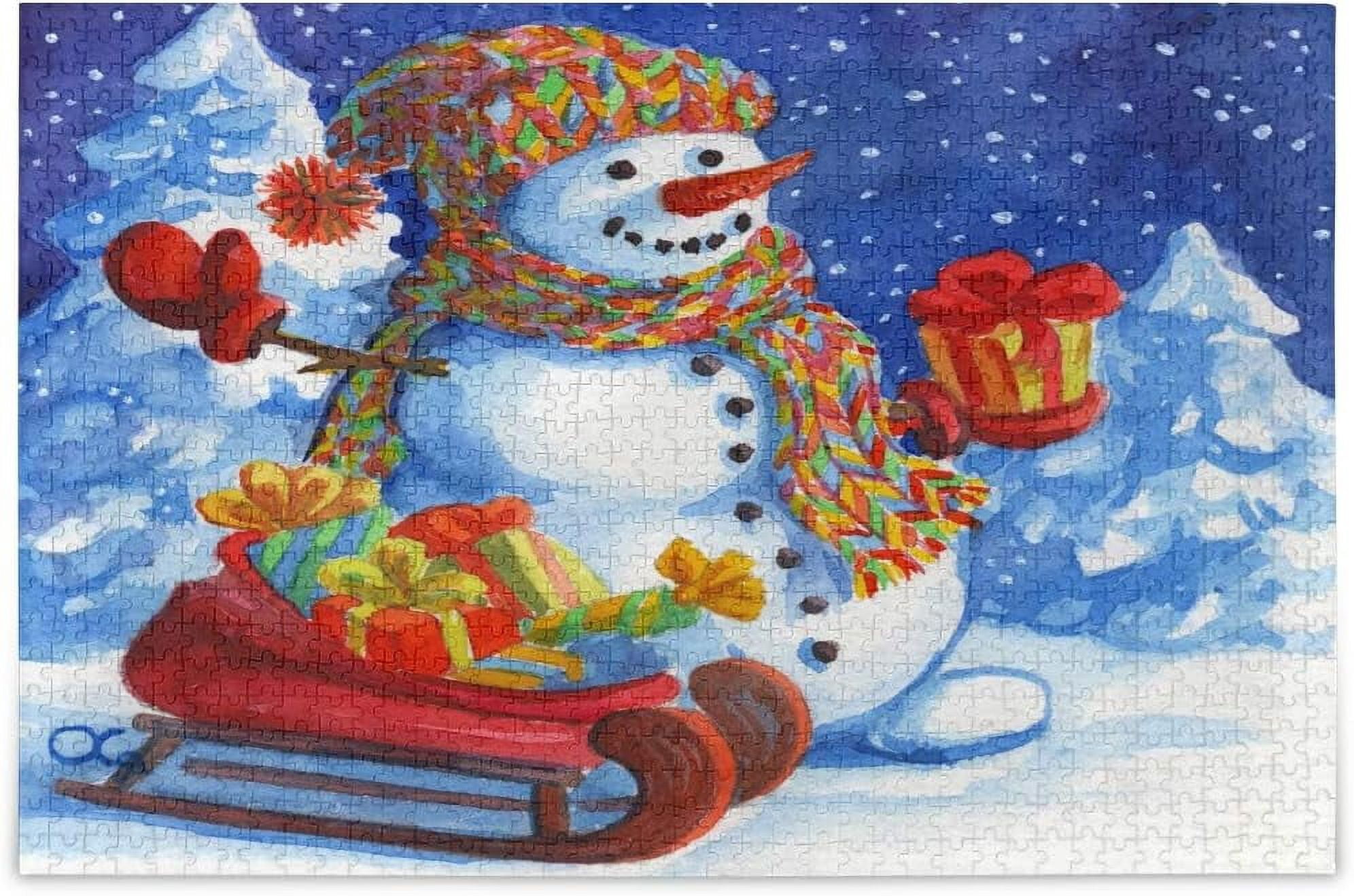 Dreamtimes 500 Piece Jigsaw Puzzle for Adults Kids, Snowman Santa Claus ...