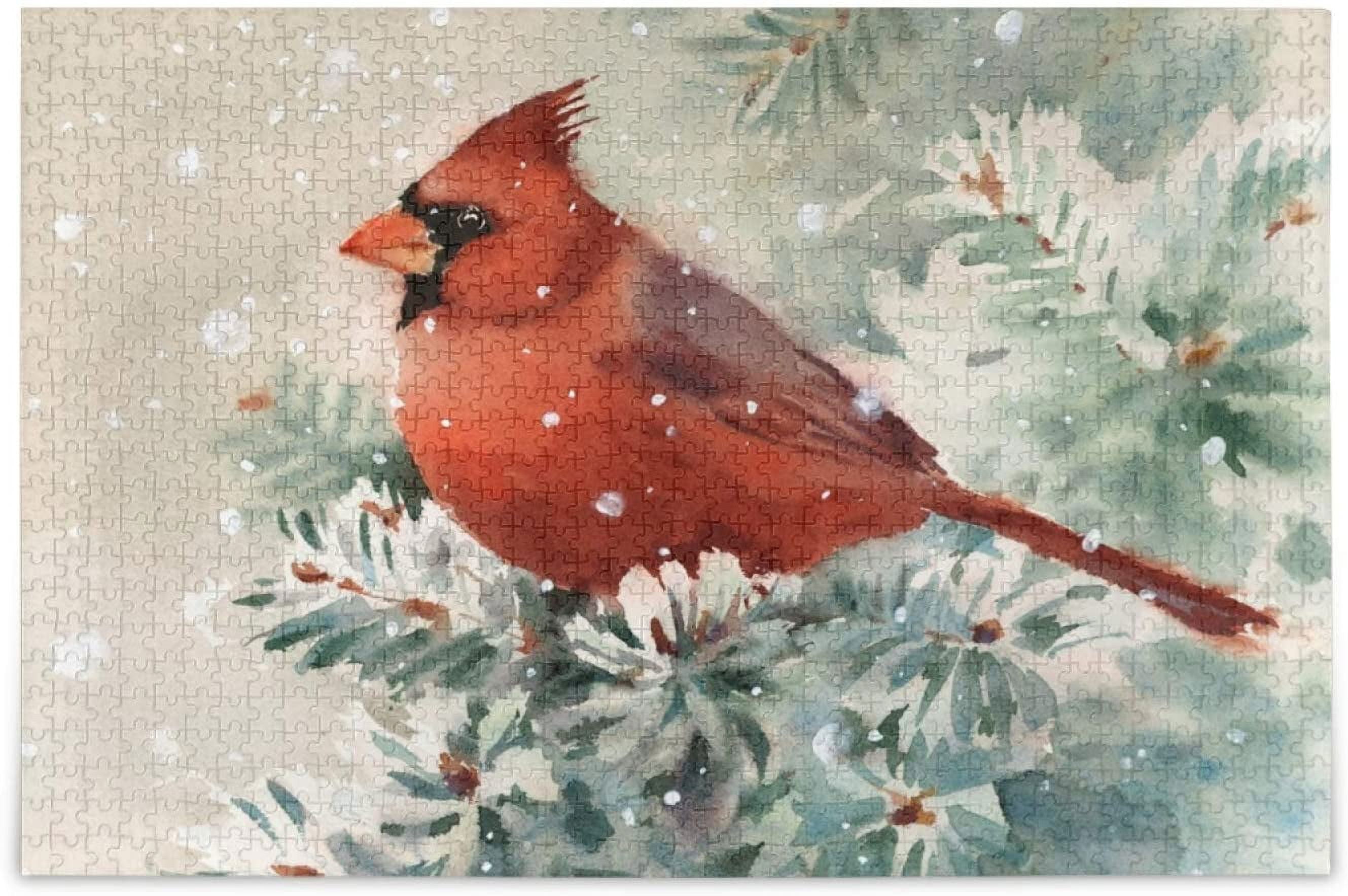 Dreamtimes 500 Piece Jigsaw Puzzle for Adults Kids, Winter Cardinal ...