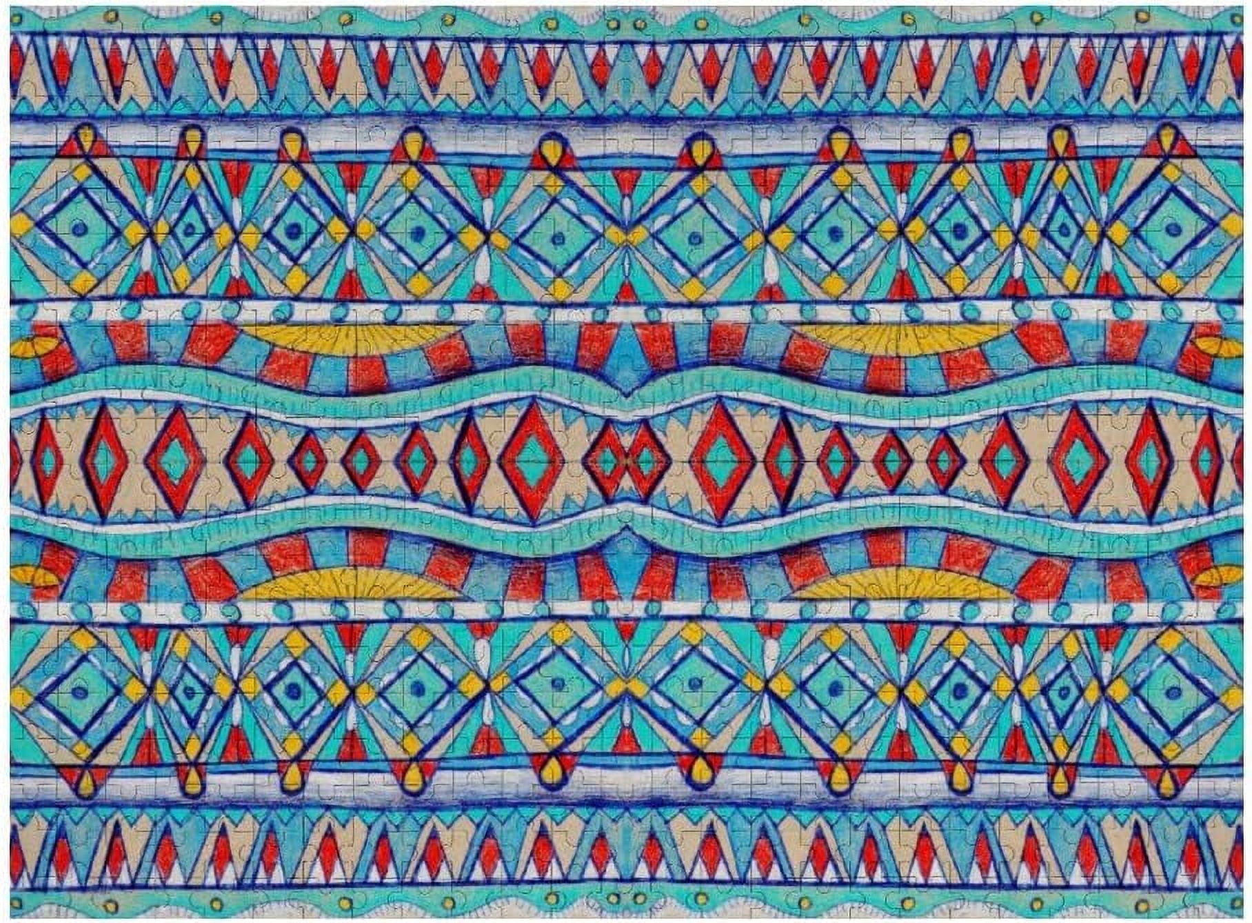 Dreamtimes 500 Piece Jigsaw Puzzle for Kids Adults - Geometric Aztec ...