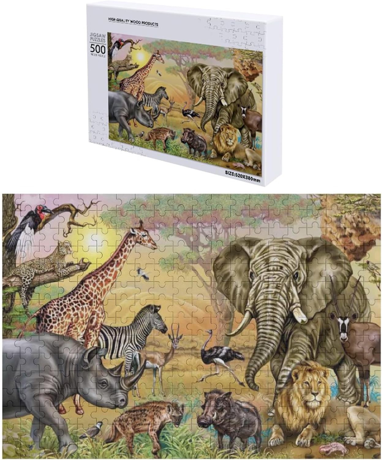 Dreamtimes 500 Piece Jigsaw Puzzle for Adults Kids, African Animals ...