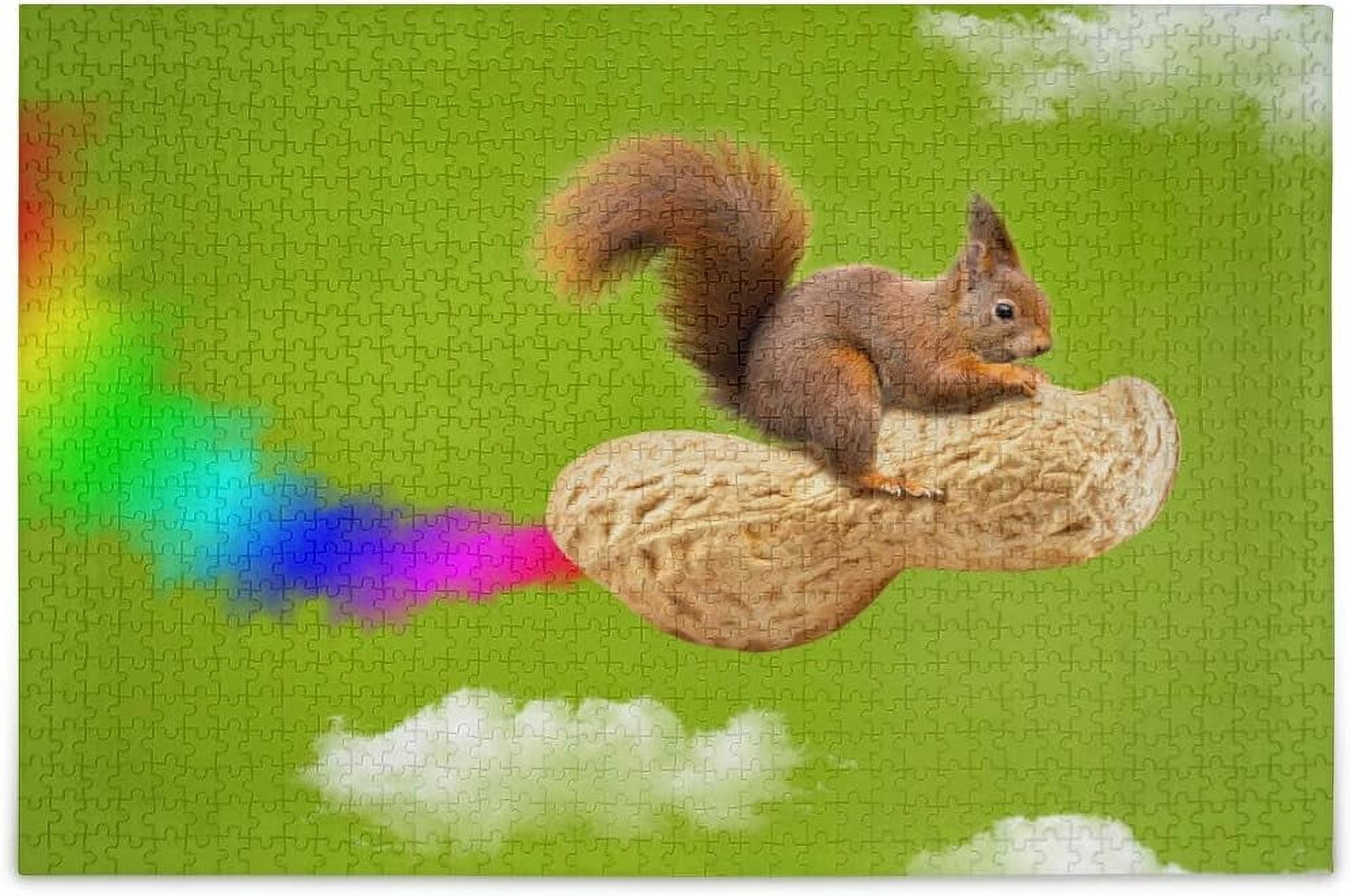 Dreamtimes 500 Piece Puzzles for Adults Green Rainbow Peanut Funny ...