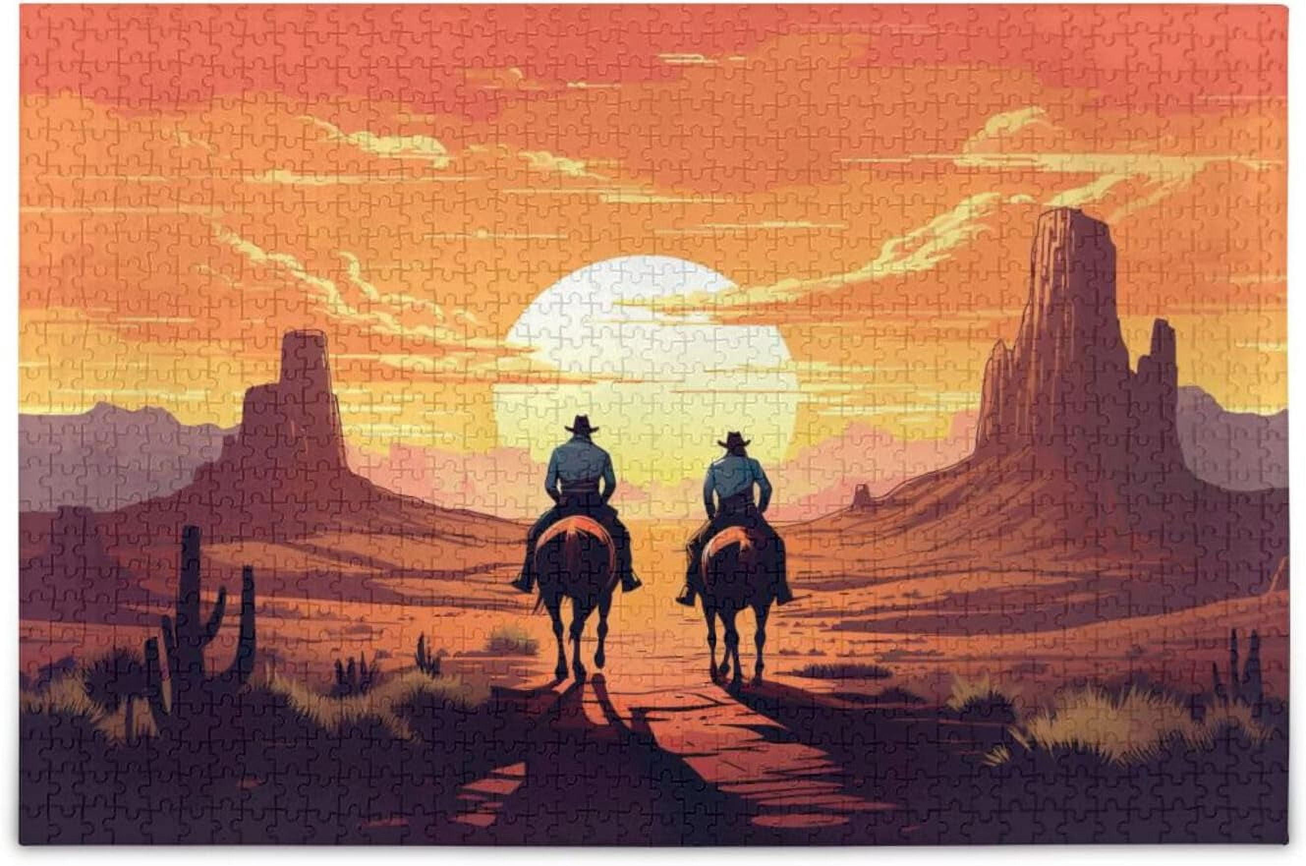 Dreamtimes 500 Pieces American Western Cowboy Jigsaw Puzzle for Adults ...