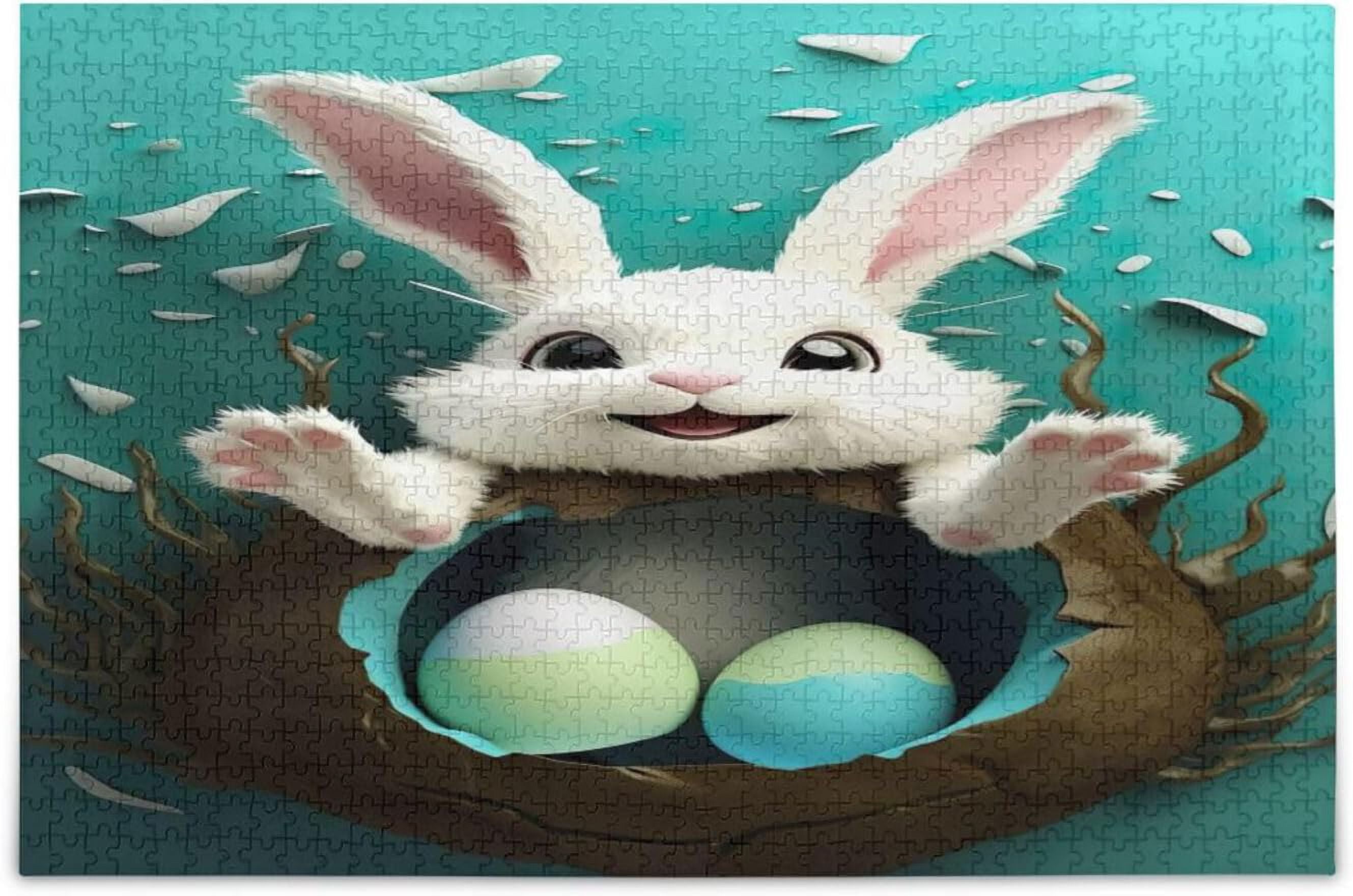 Dreamtimes 500 Pieces Easter Funny Bunny Jigsaw Puzzle for Adults Teens ...