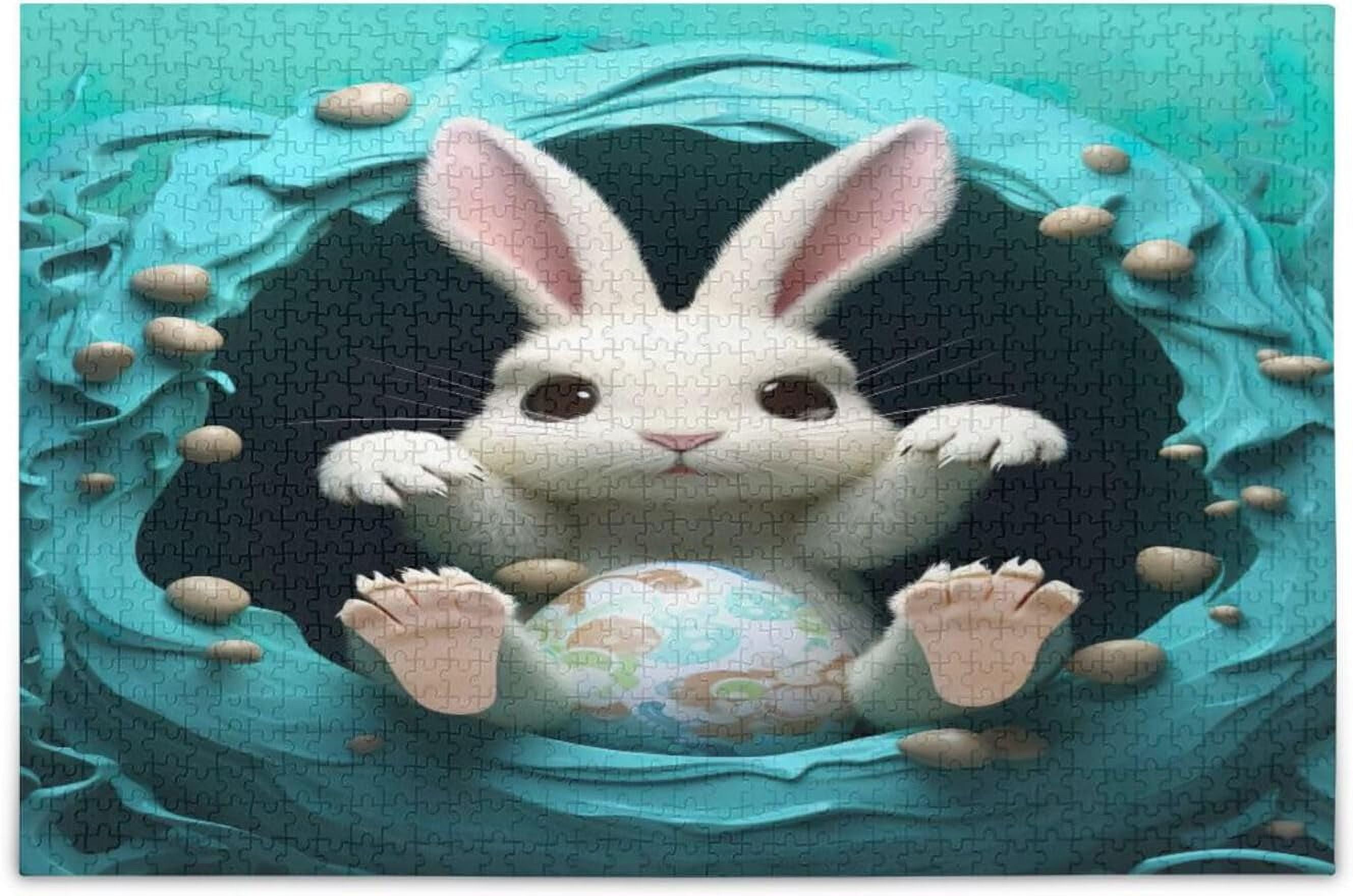 Dreamtimes 500 Pieces Easter Funny Bunny Jigsaw Puzzle for Adults Teens ...