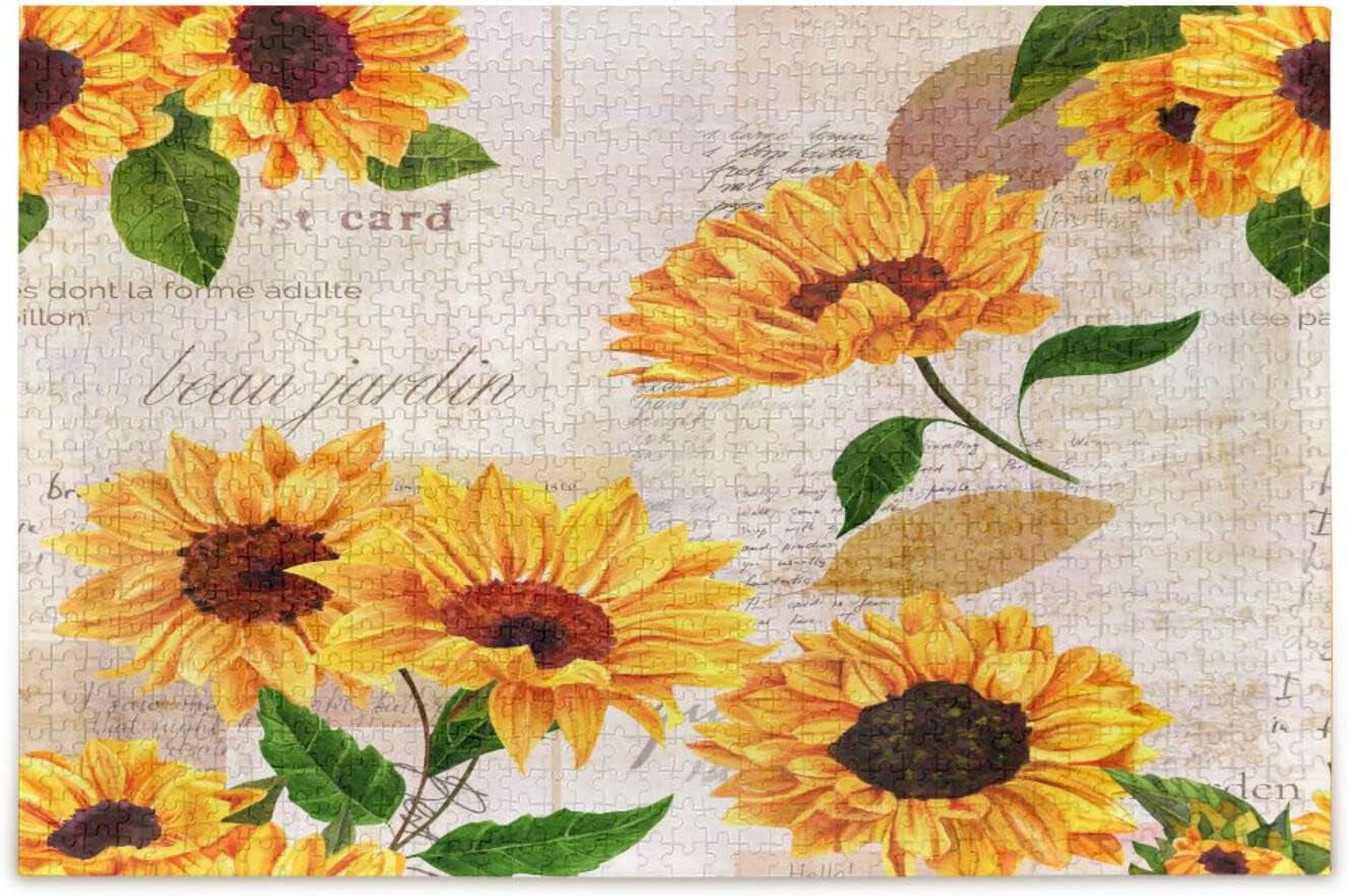 Dreamtimes 500 Pieces Jigsaw Puzzles Retro Golden Yellow Sunflower ...