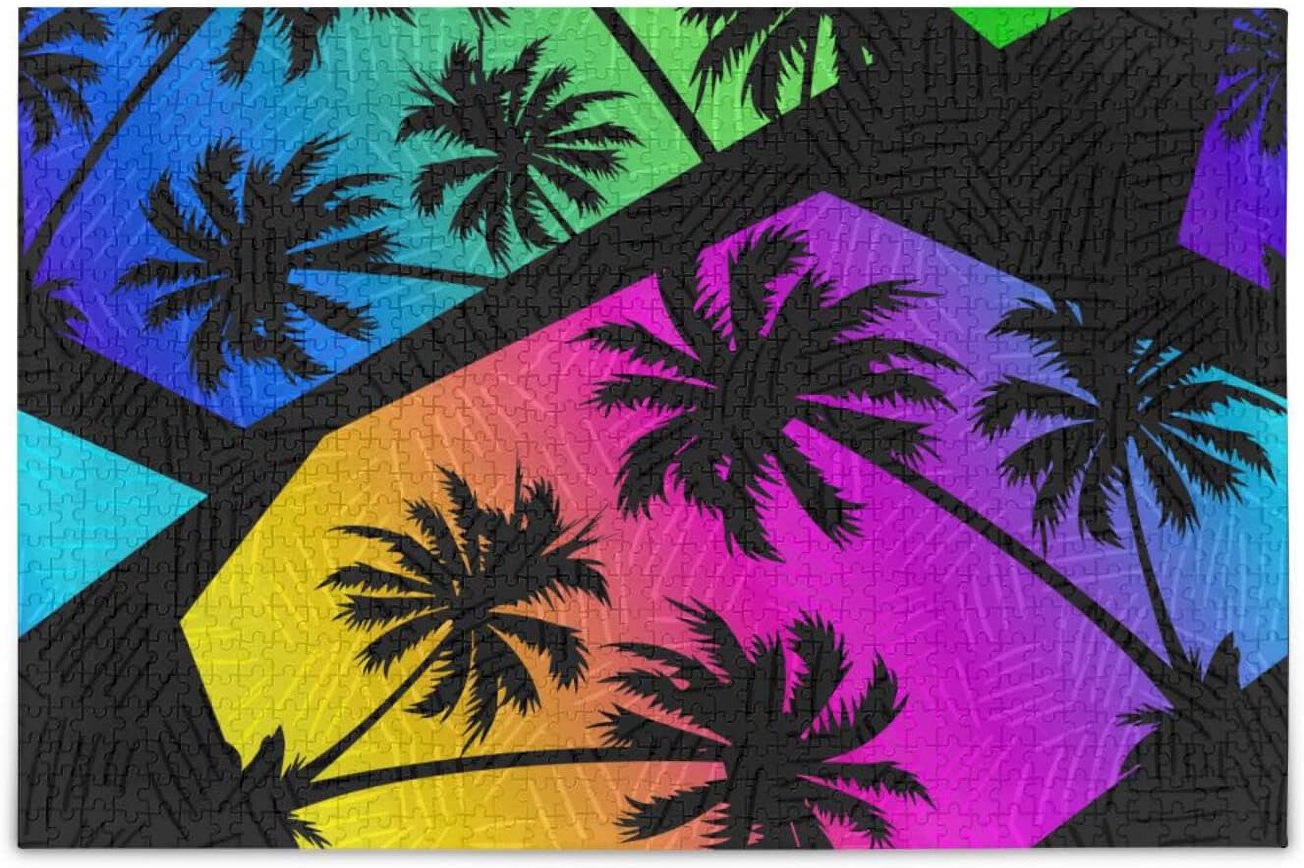 Dreamtimes 500 Pieces Palm Trees Colorful Wooden Jigsaw Puzzles ...