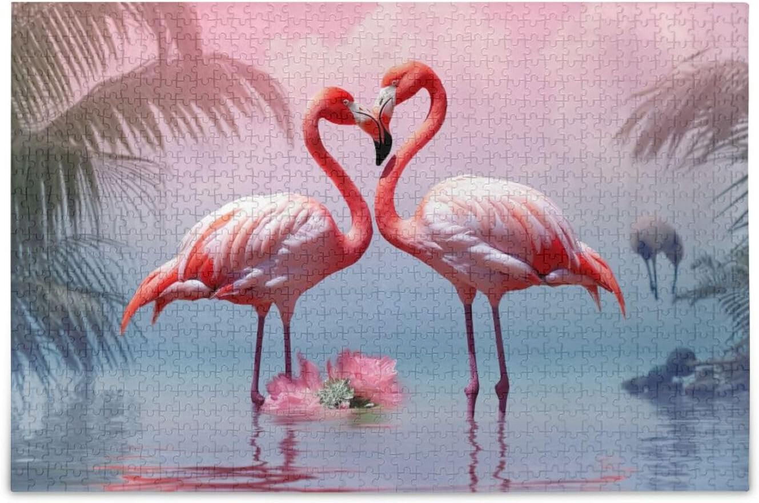 Dreamtimes 500 Pieces Pink Flamingos Jigsaw Puzzle for Adults Teens ...