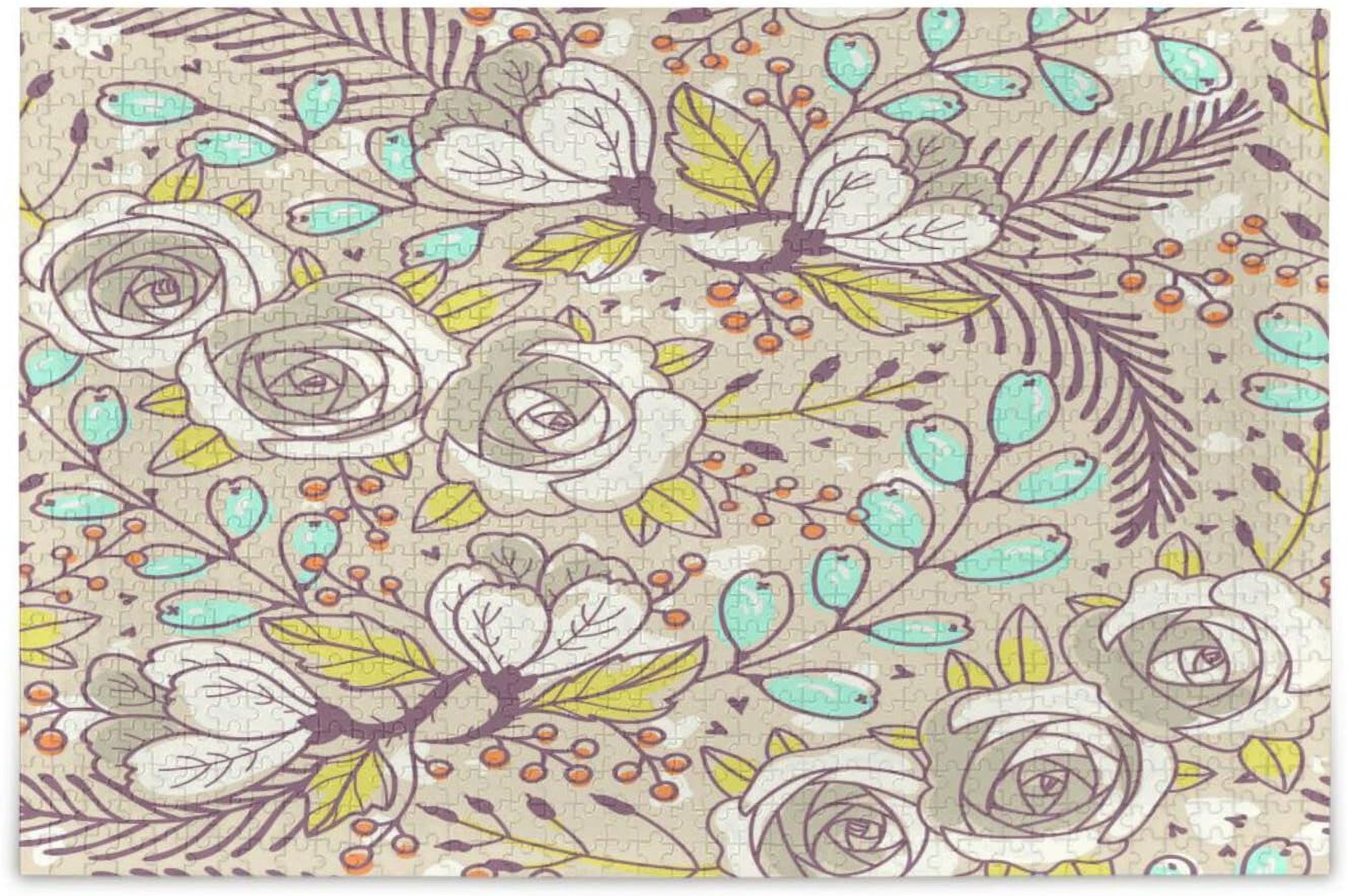 Dreamtimes Vintage White Flowers Wooden Jigsaw Puzzles Intellectual ...