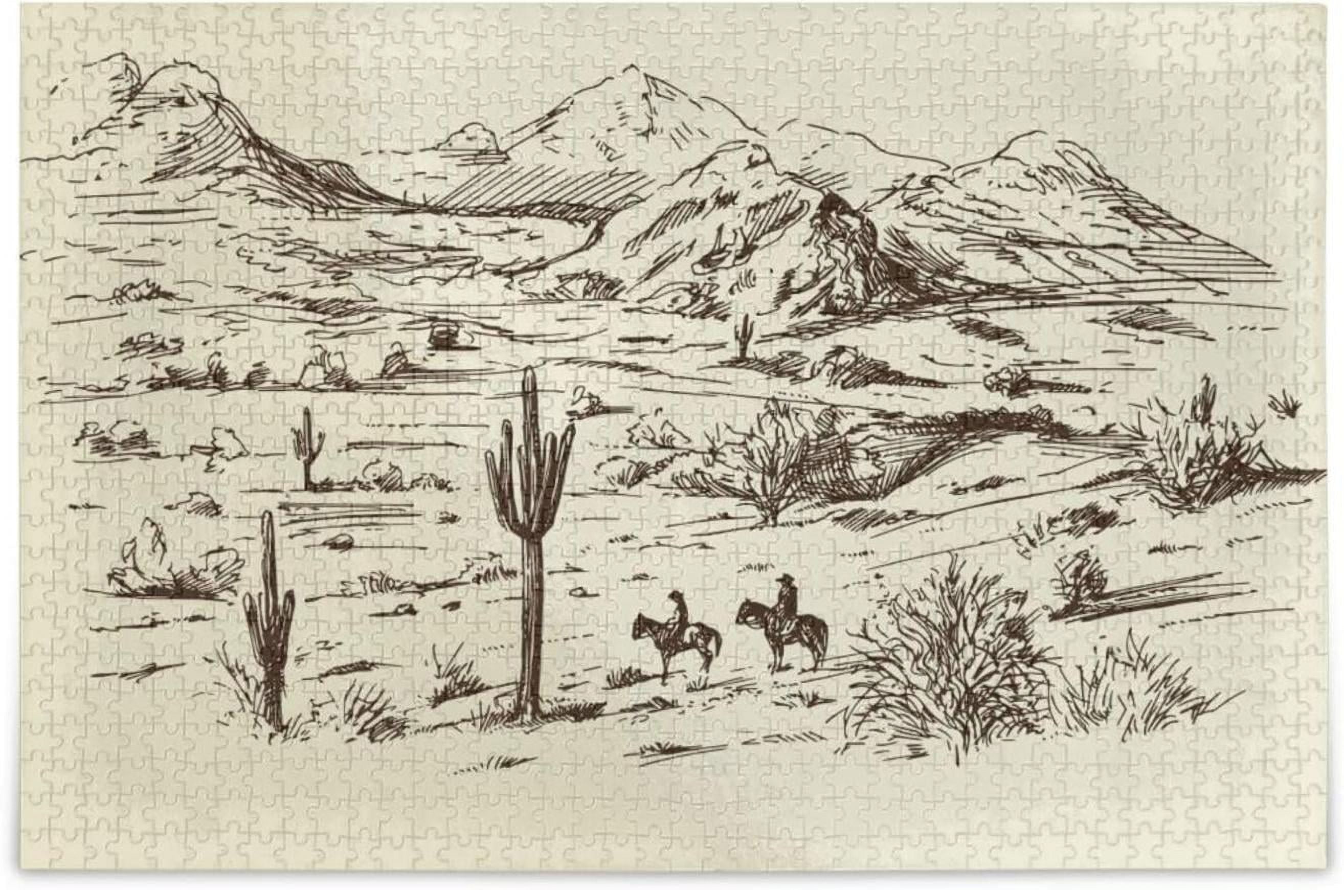 Dreamtimes Western Desert Cowboy Wooden Jigsaw Puzzles Intellectual ...
